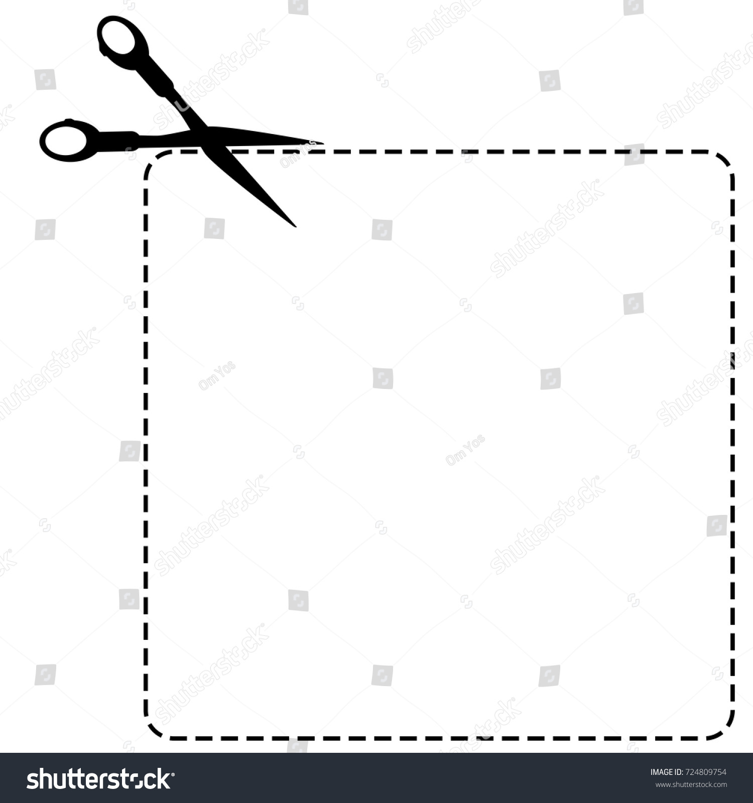 Sign Cut Here Square Shape Isolated Stock Vector (Royalty Free) 724809754