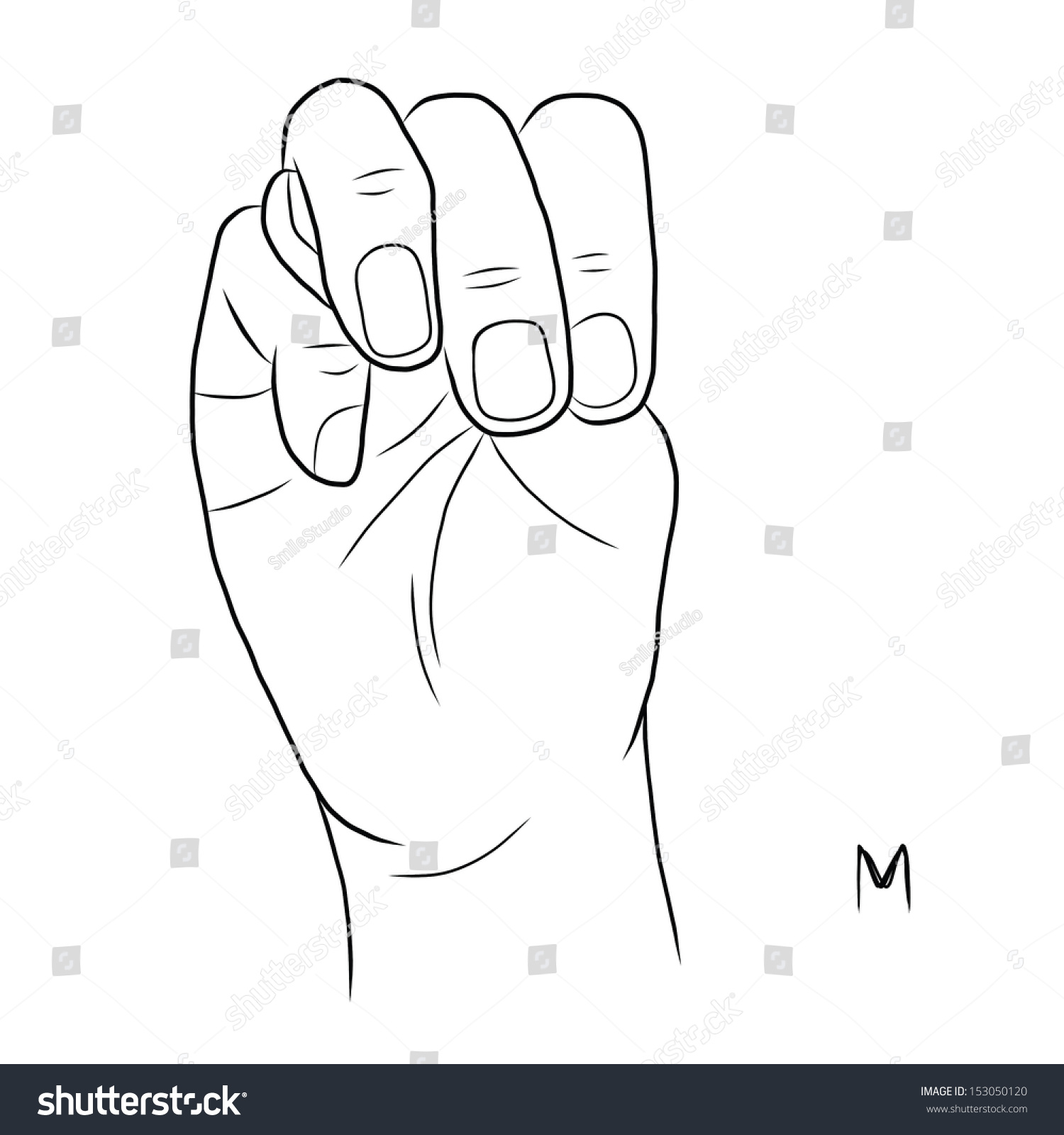 Sign Language Alphabetthe Letter M Stock Vector (Royalty Free) 153050120 Sign Language Alphabetthe Letter M Stock Vector (Royalty Free) 153050120