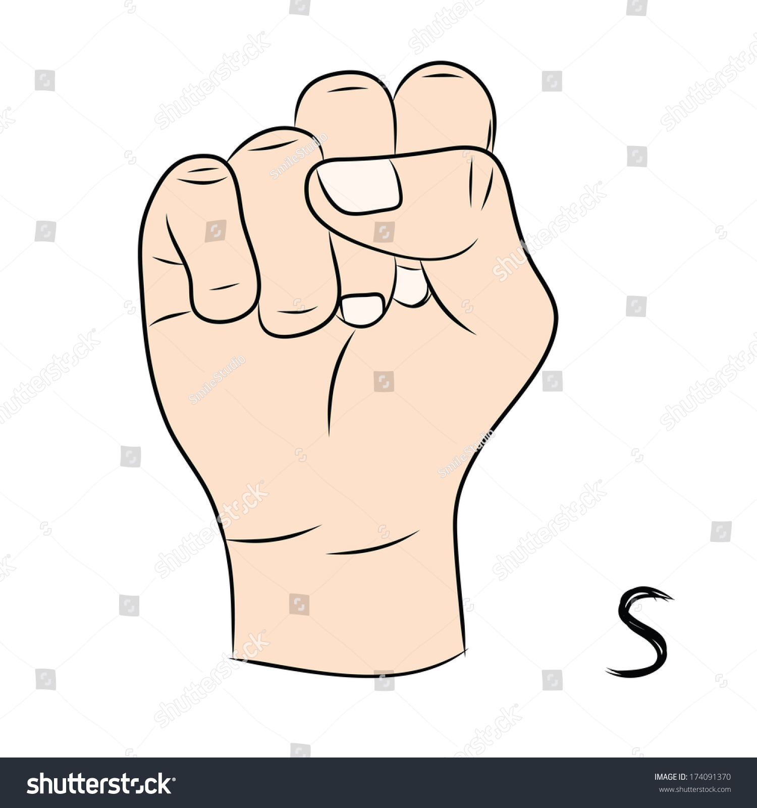 Sign Language Alphabetthe Letter S Stock Vector (Royalty Free) 174091370 Sign Language Alphabetthe Letter S Stock Vector (Royalty Free) 174091370