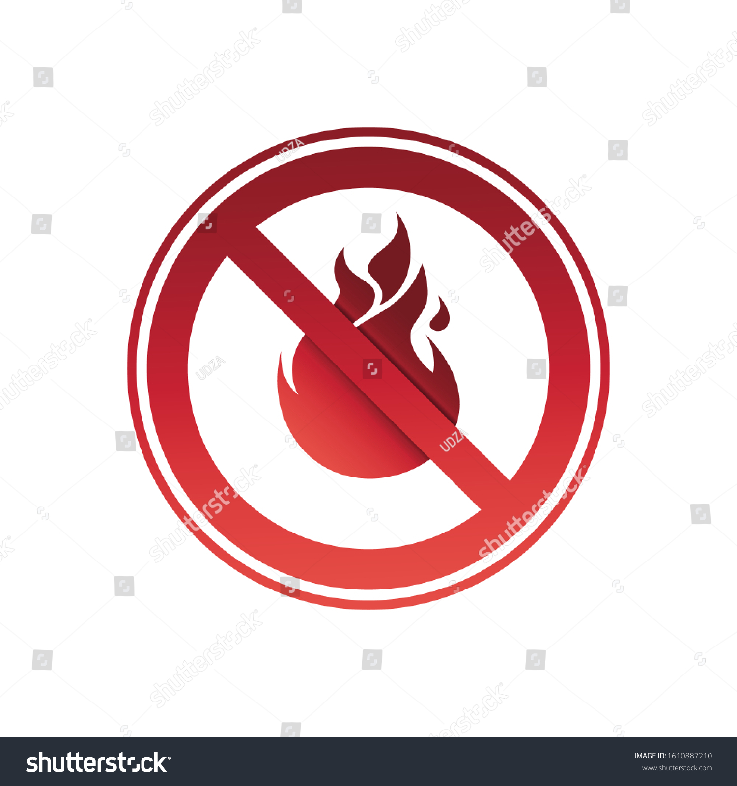 Sign No Flame Vector Template Stock Vector (Royalty Free) 1610887210 ...