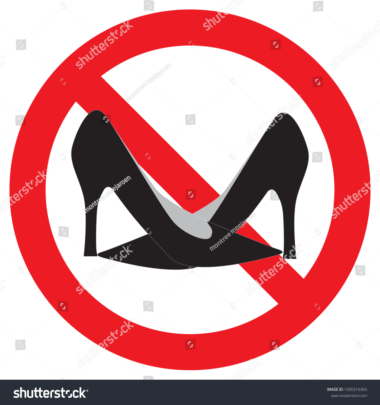 Sign No High Heels Vector Stock Vector (Royalty Free) 1585316365