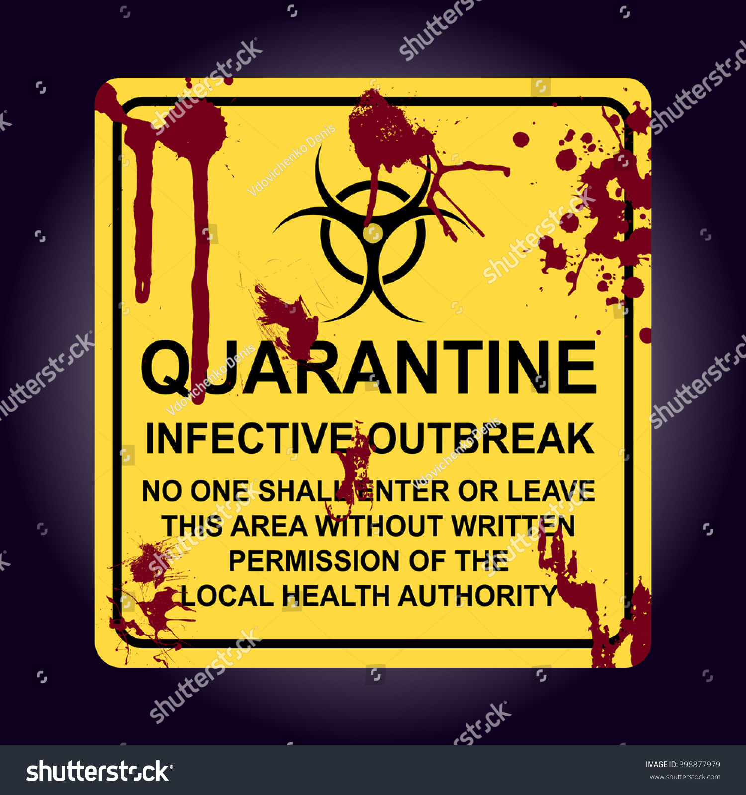 Sign Infected Area Quarantine Zone Zombie: vector de stock (libre de ... Sign Infected Area Quarantine Zone Zombie: vector de stock (libre de ...