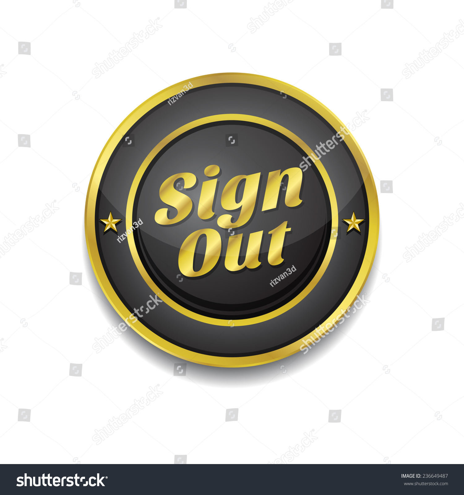 Sign Out Gold Vector Icon Button Stock Vector (Royalty Free) 236649487 ...