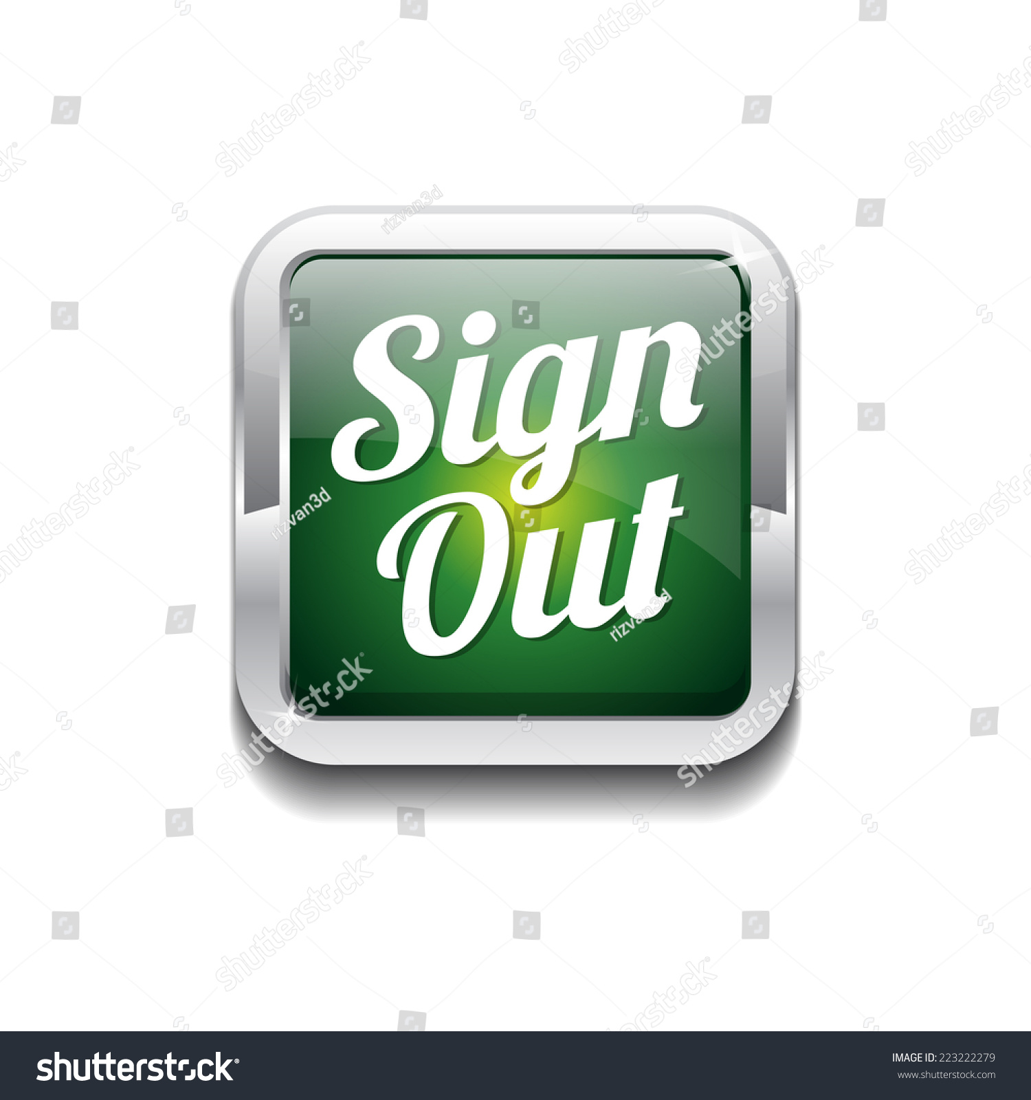 Sign Out Green Vector Icon Button Stock Vector (Royalty Free) 223222279
