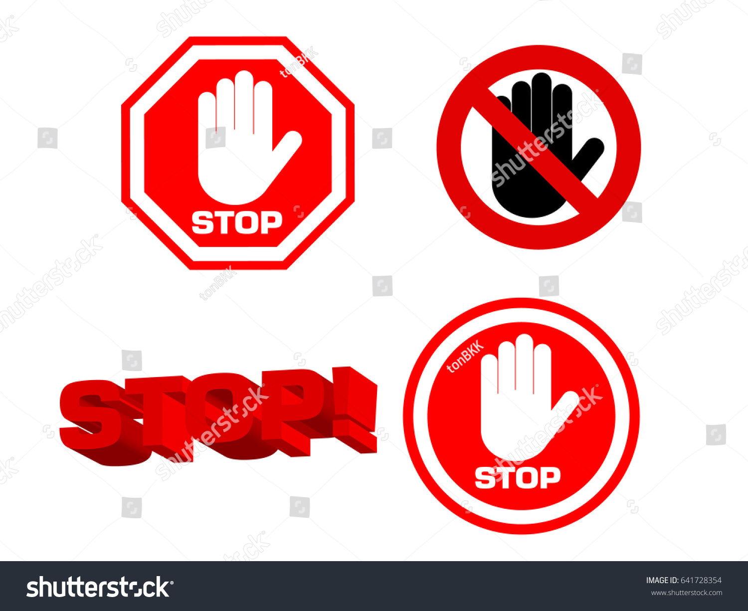 Sign Stop Flat Design Stock Vector (Royalty Free) 641728354 | Shutterstock