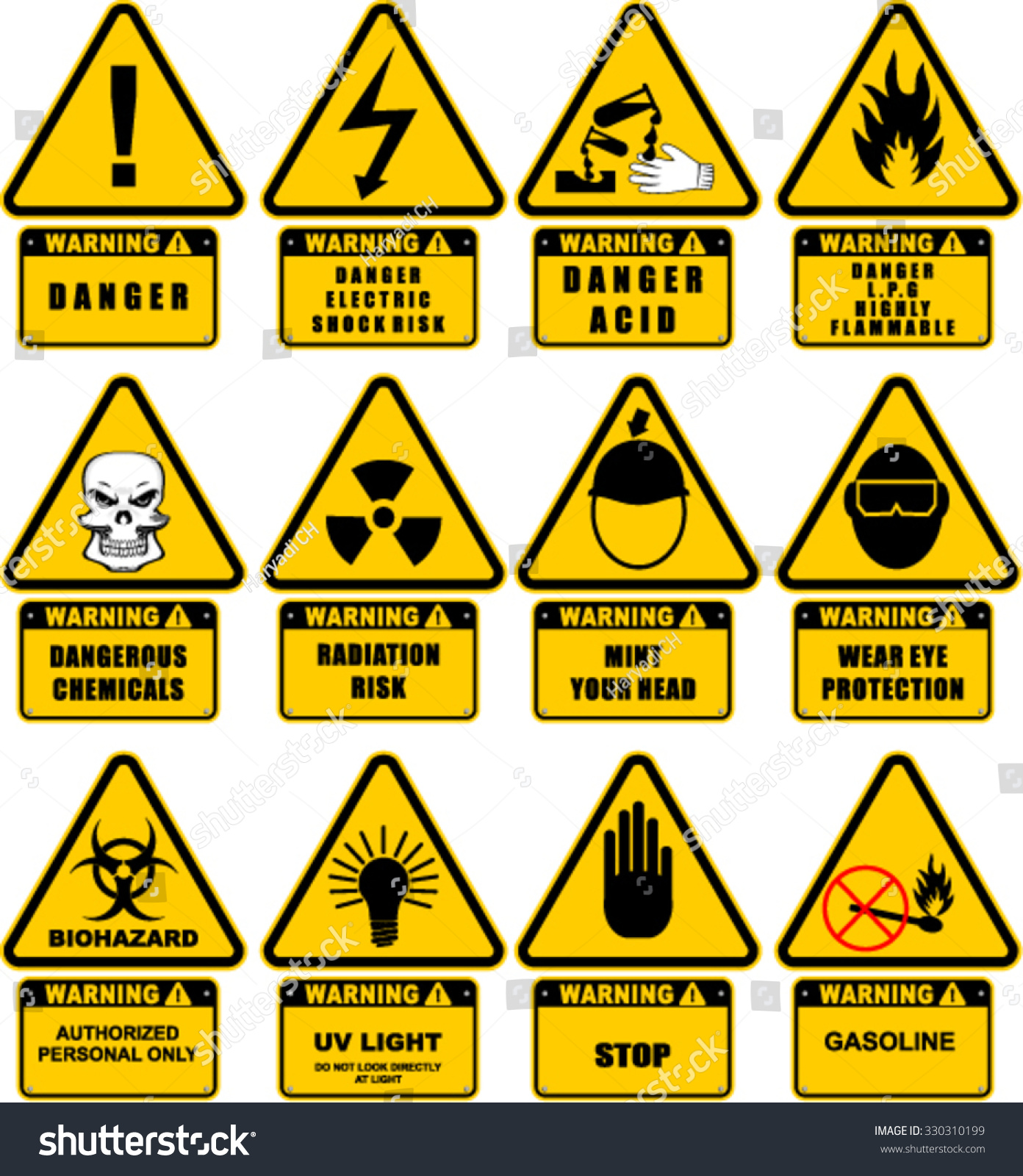 Sign, Warning, Sticker Stock Vector 330310199 : Shutterstock