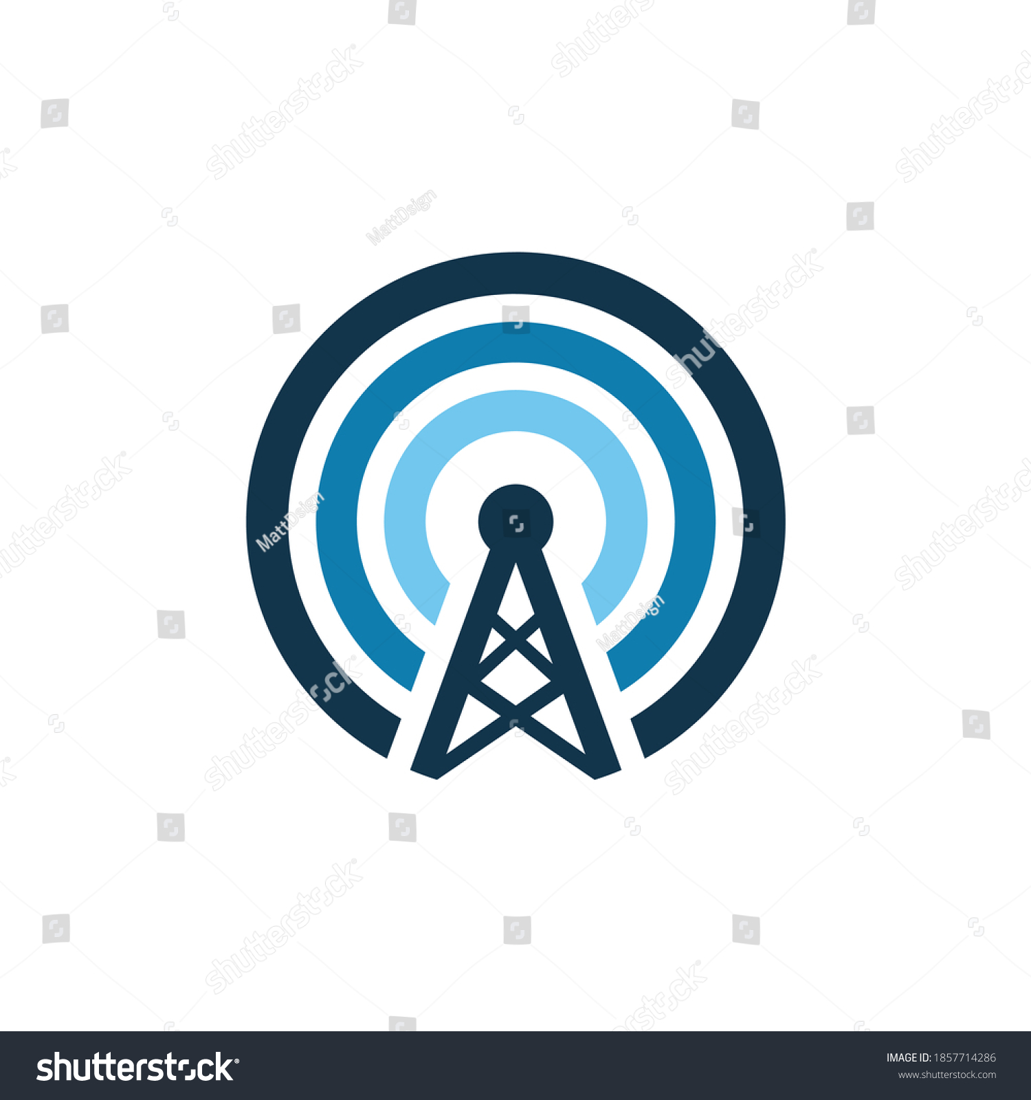 Signal Tower Vector Logo Icon Stock Vector (Royalty Free) 1857714286 ...