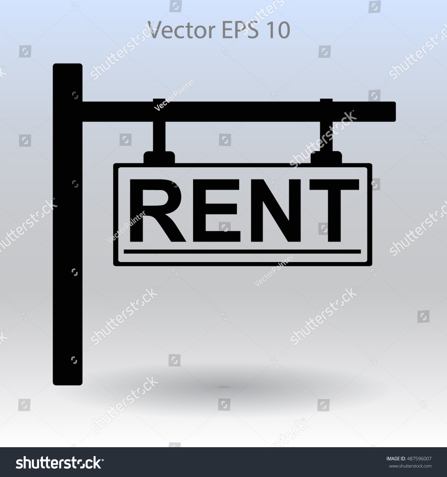 Signboard Rent Vector Illustration Stock Vector (Royalty Free ...