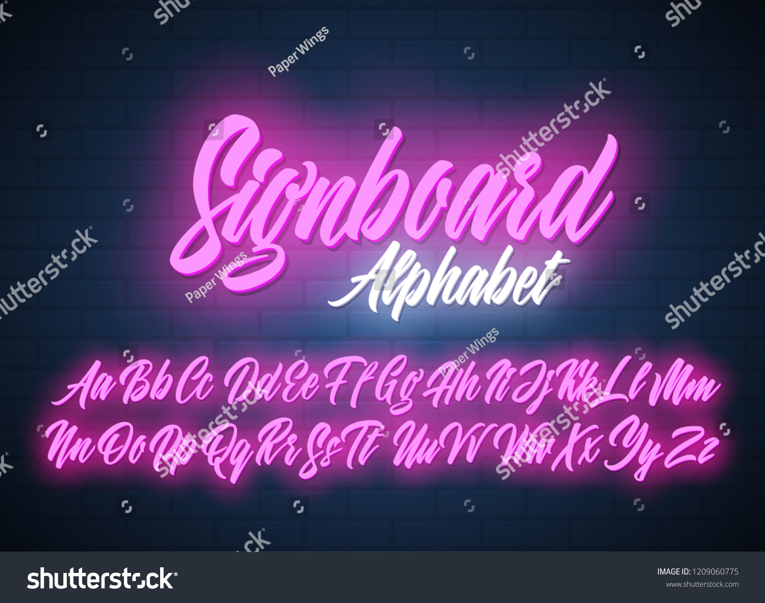 Alfabeto de la caja de luz: vector de stock (libre de regalías) 1209060775