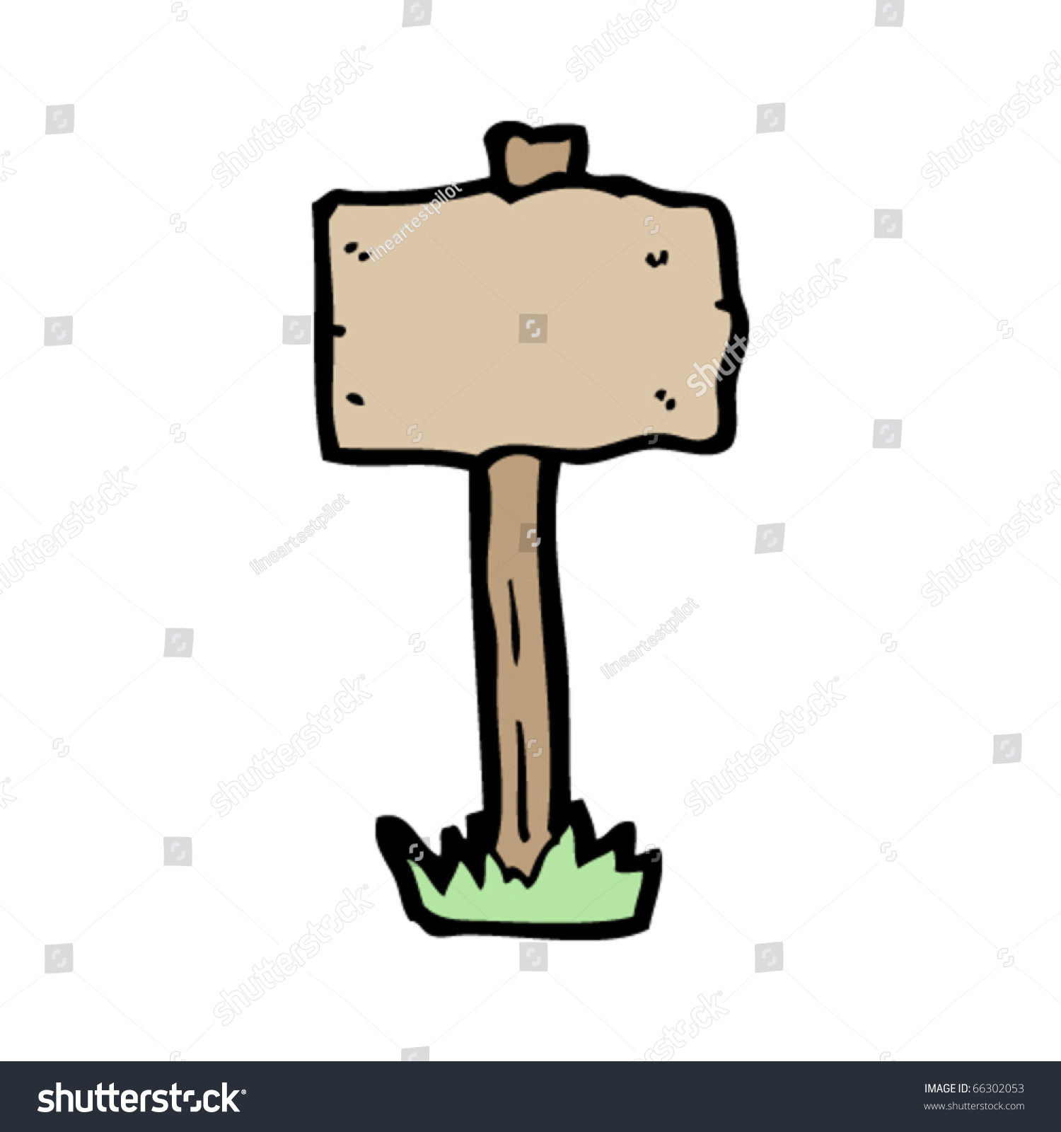 Signpost Cartoon Stock Vector Illustration 66302053 : Shutterstock