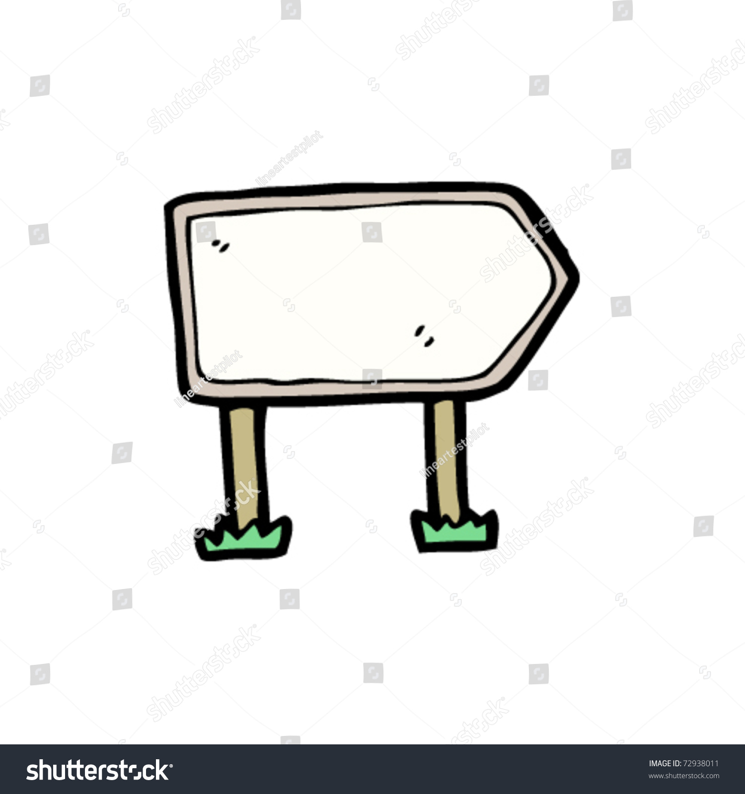 Signpost Cartoon Stock Vector Illustration 72938011 : Shutterstock