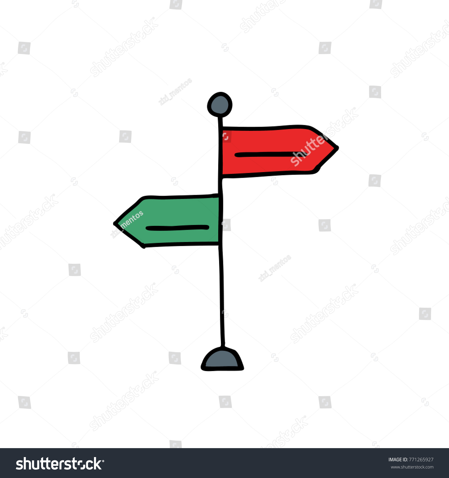 Signpost Doodle Icon Stock Vector (Royalty Free) 771265927