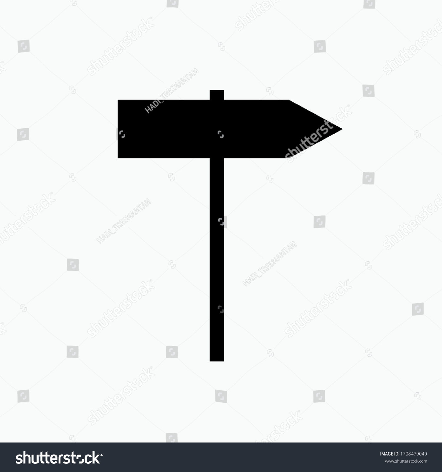 Signpost Icon Pointing Board Symbol Vector: เวกเตอร์สต็อก (ปลอดค่า ...