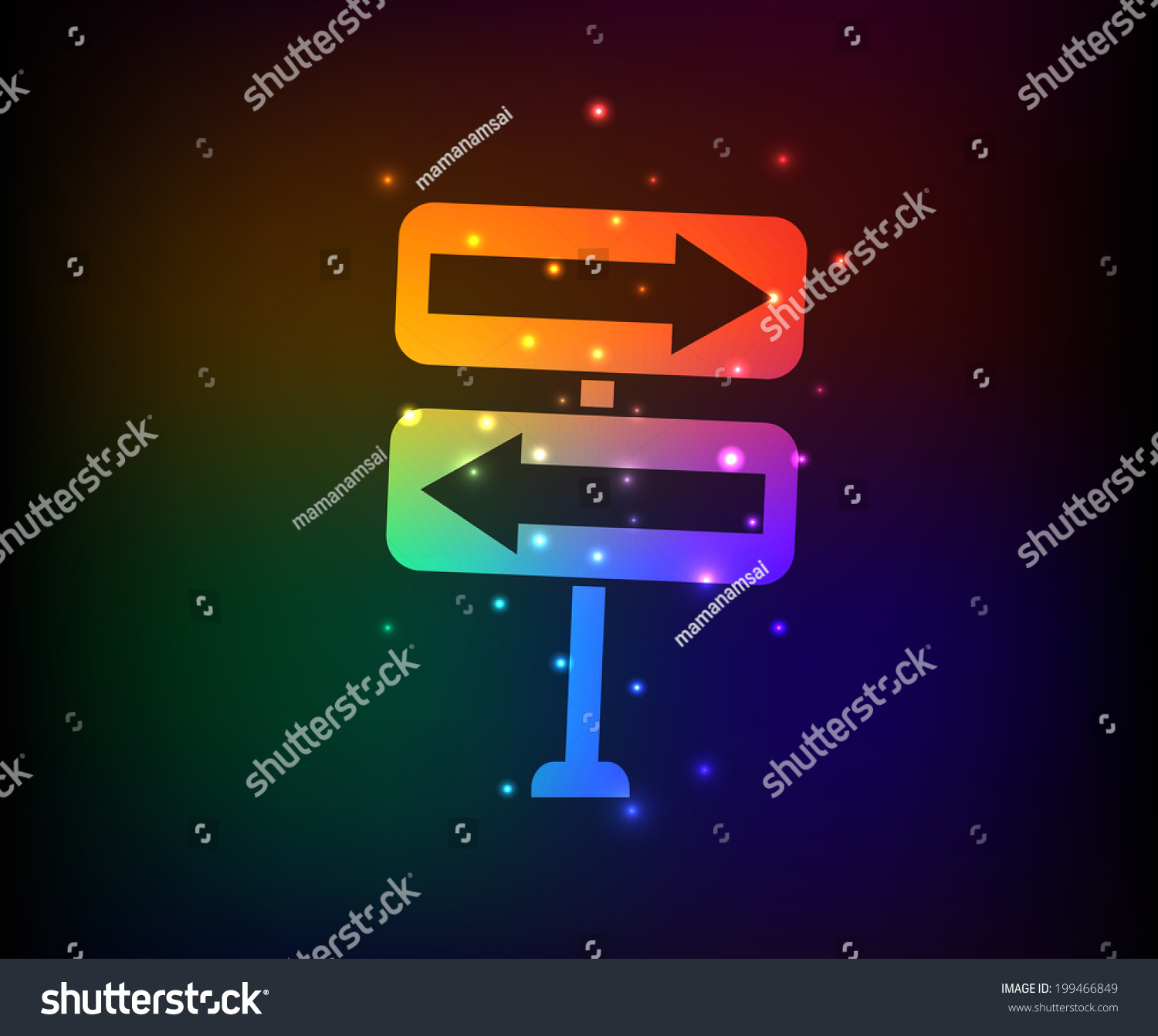 Signpost Symbolrainbow Vector Stock Vector (Royalty Free) 199466849 ...
