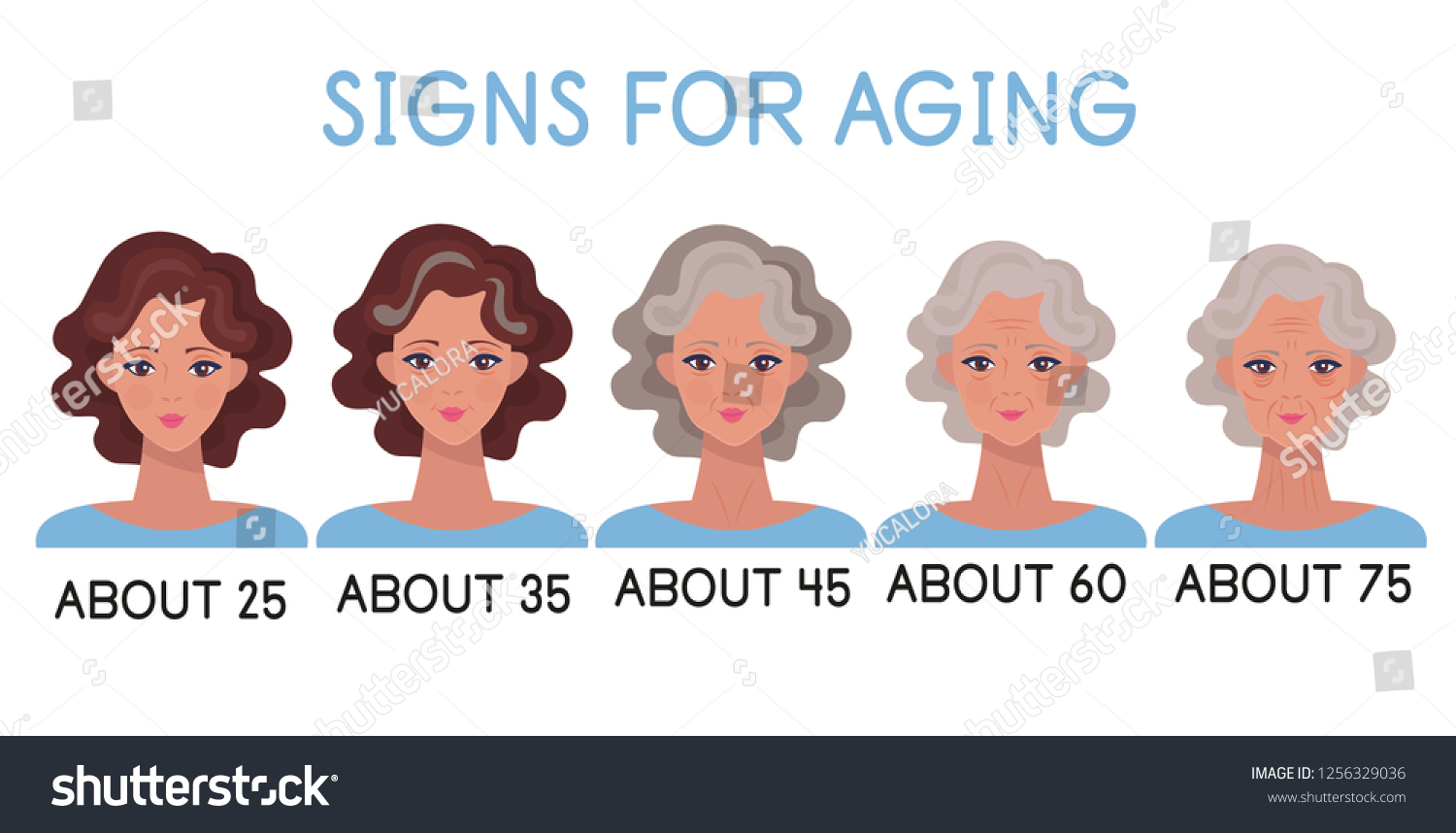 Signs Agingvector Illustration Stock Vector (Royalty Free) 1256329036