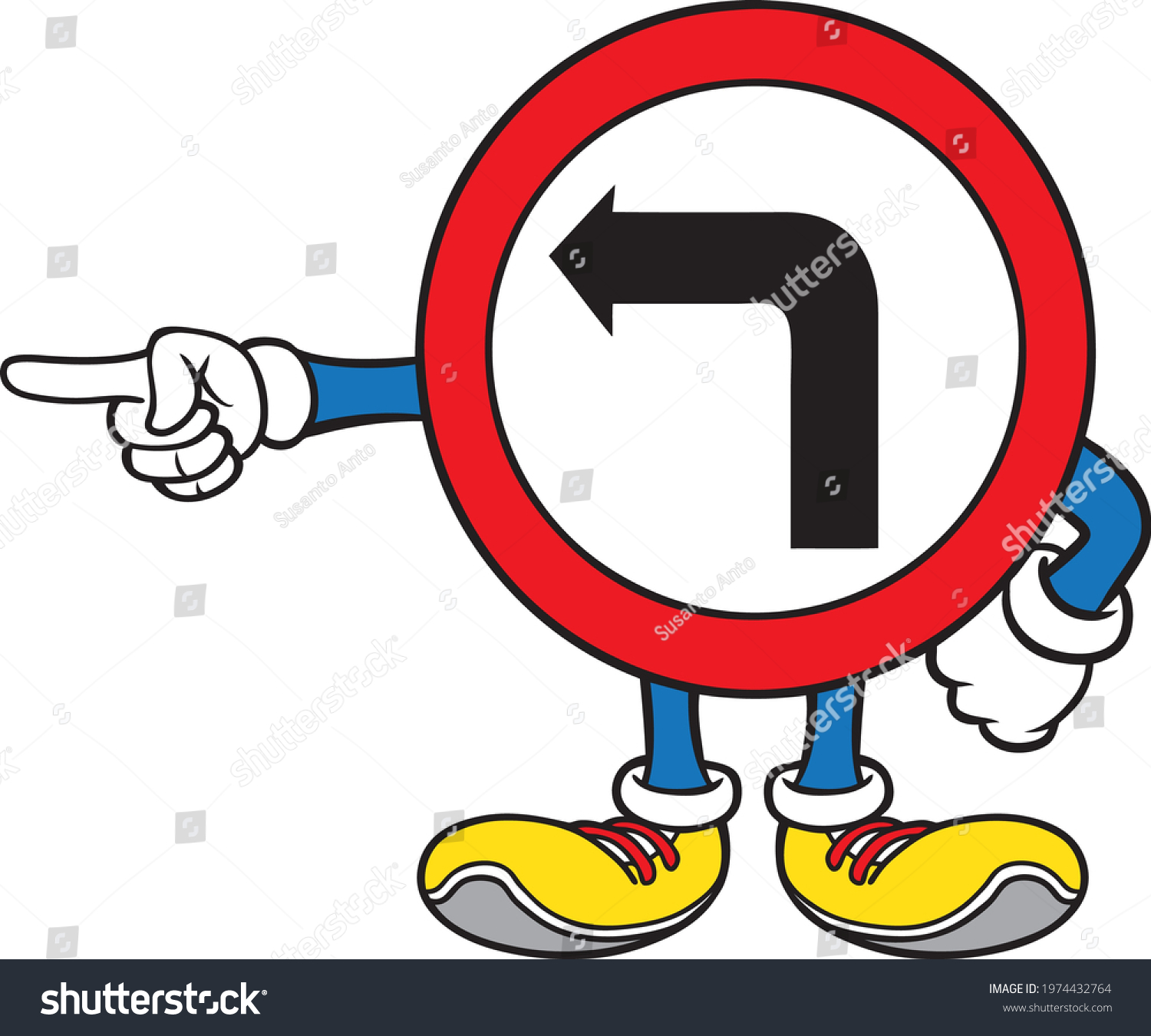 Signs Turn Left Vector Illustration Stock Vector (Royalty Free ...