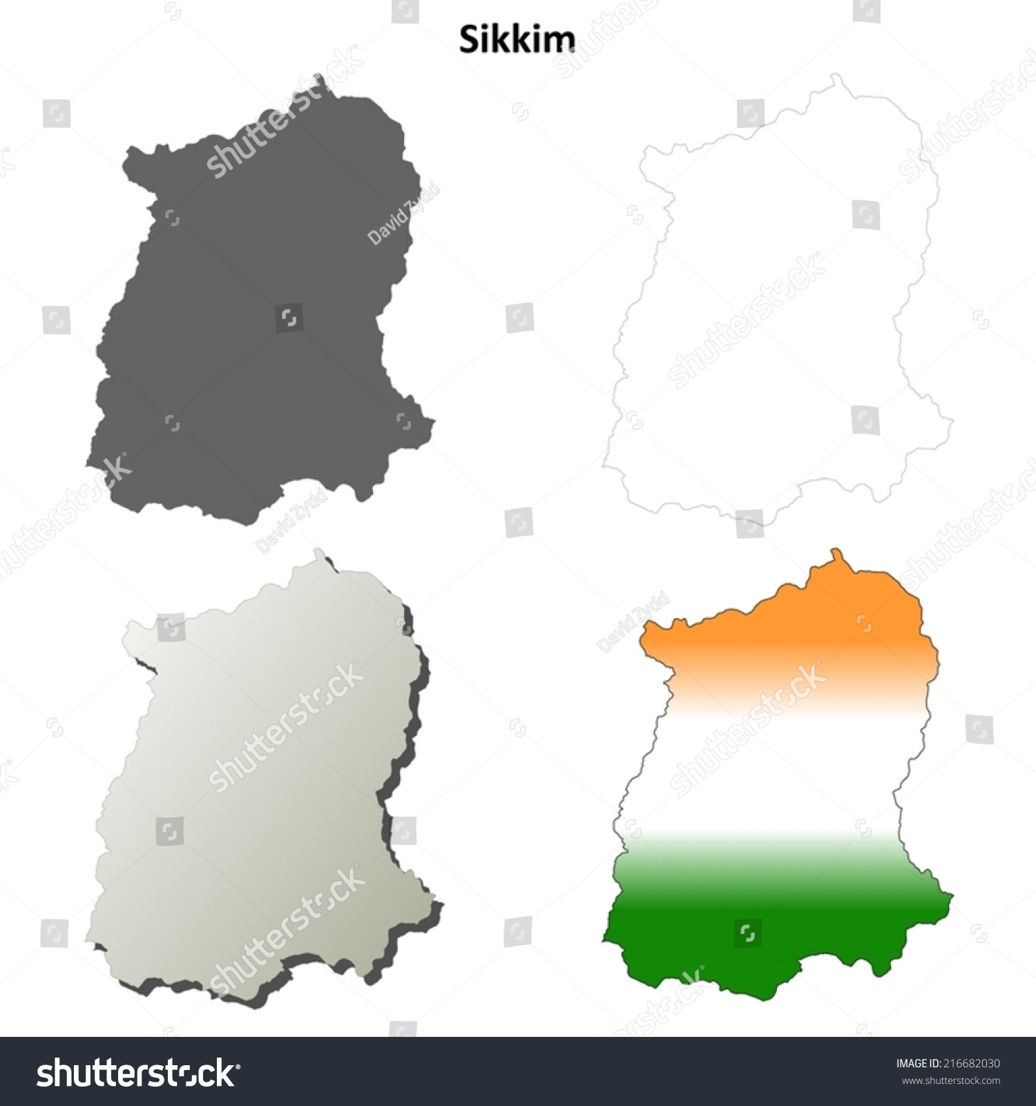 Sikkim Blank Detailed Outline Map Set 库存矢量图（免版税）216682030 | Shutterstock
