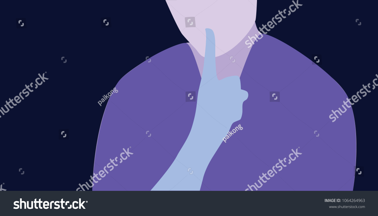 Silence Hand Gesture Two Tones Vector Stock Vector (Royalty Free ...