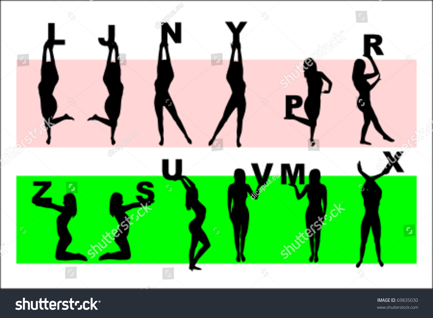 Silhouette Alphabet Part 22: vector de stock (libre de regalías ...
