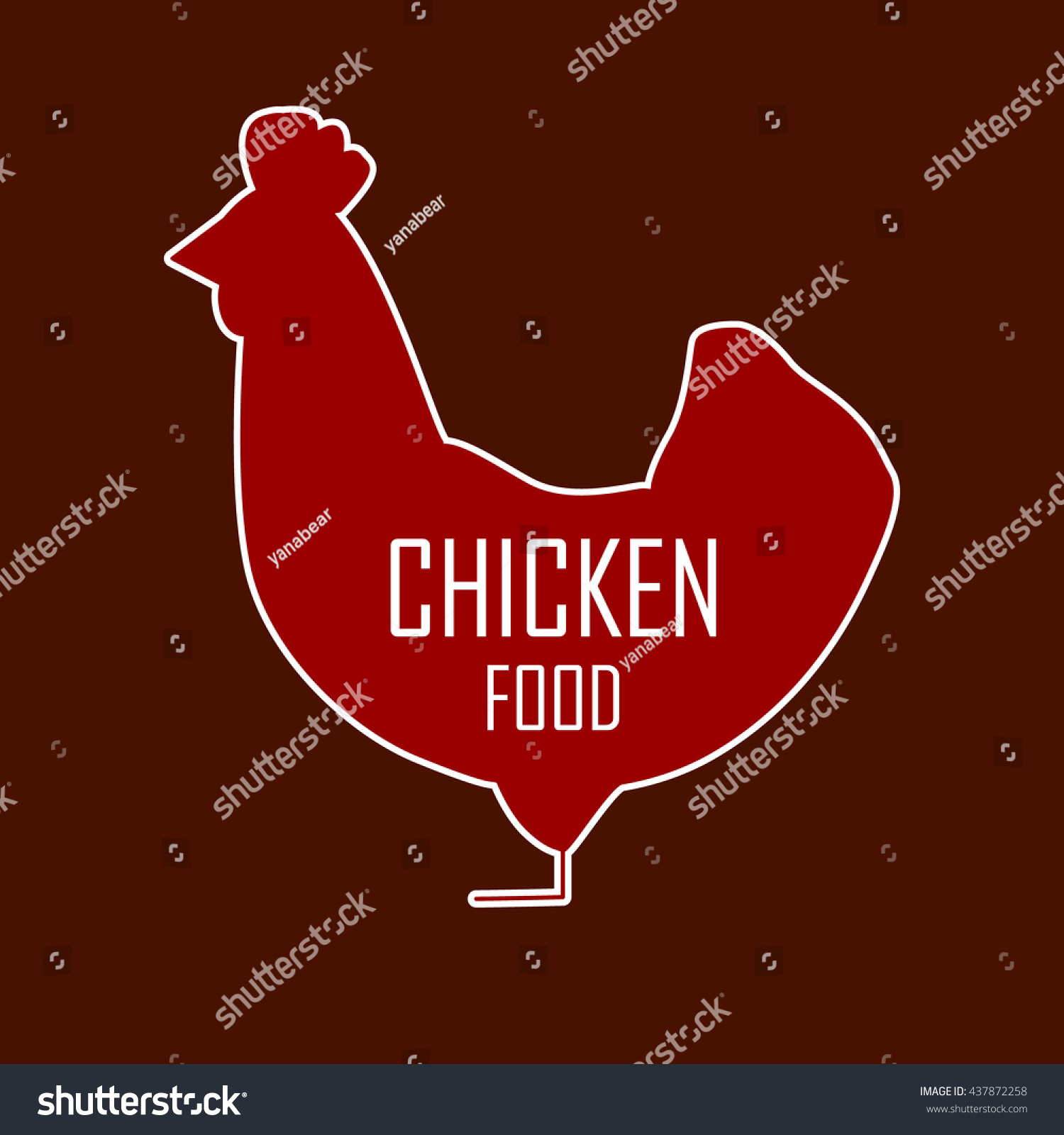 Silhouette Chicken Text Vector Icon Stock Vector (Royalty Free) 437872258