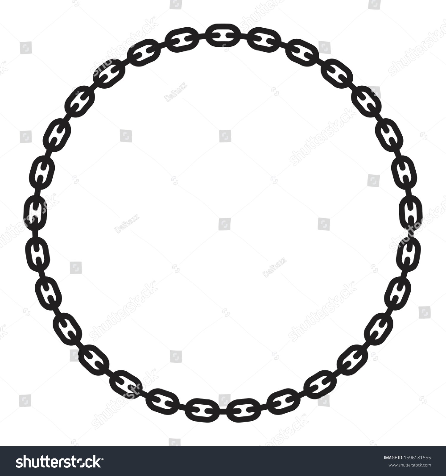 Silhouette Circle Chain Frame Vector Stock Vector (Royalty Free ...