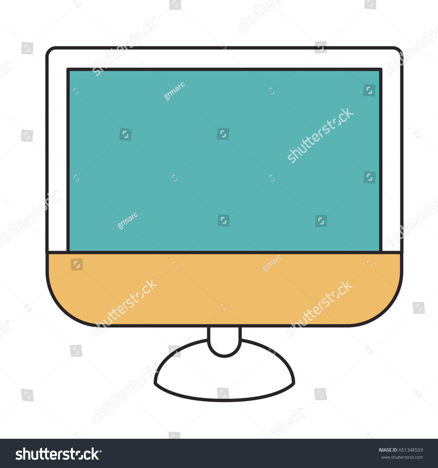 Silhouette Color Sections Lcd Monitor Vector Stock Vector Royalty Free
