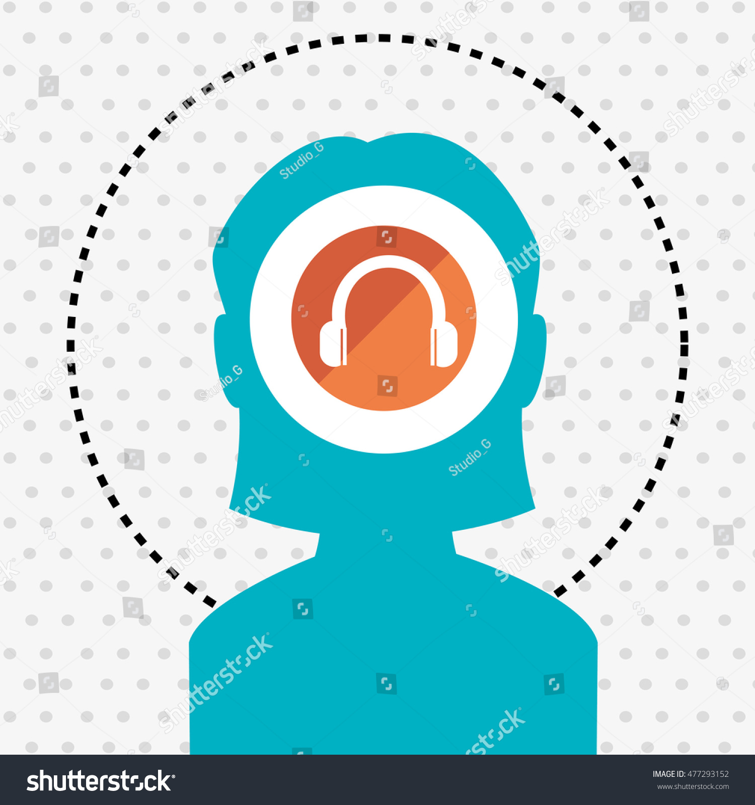 Silhouette Cover Ears Icon Stock Vector (Royalty Free) 477293152
