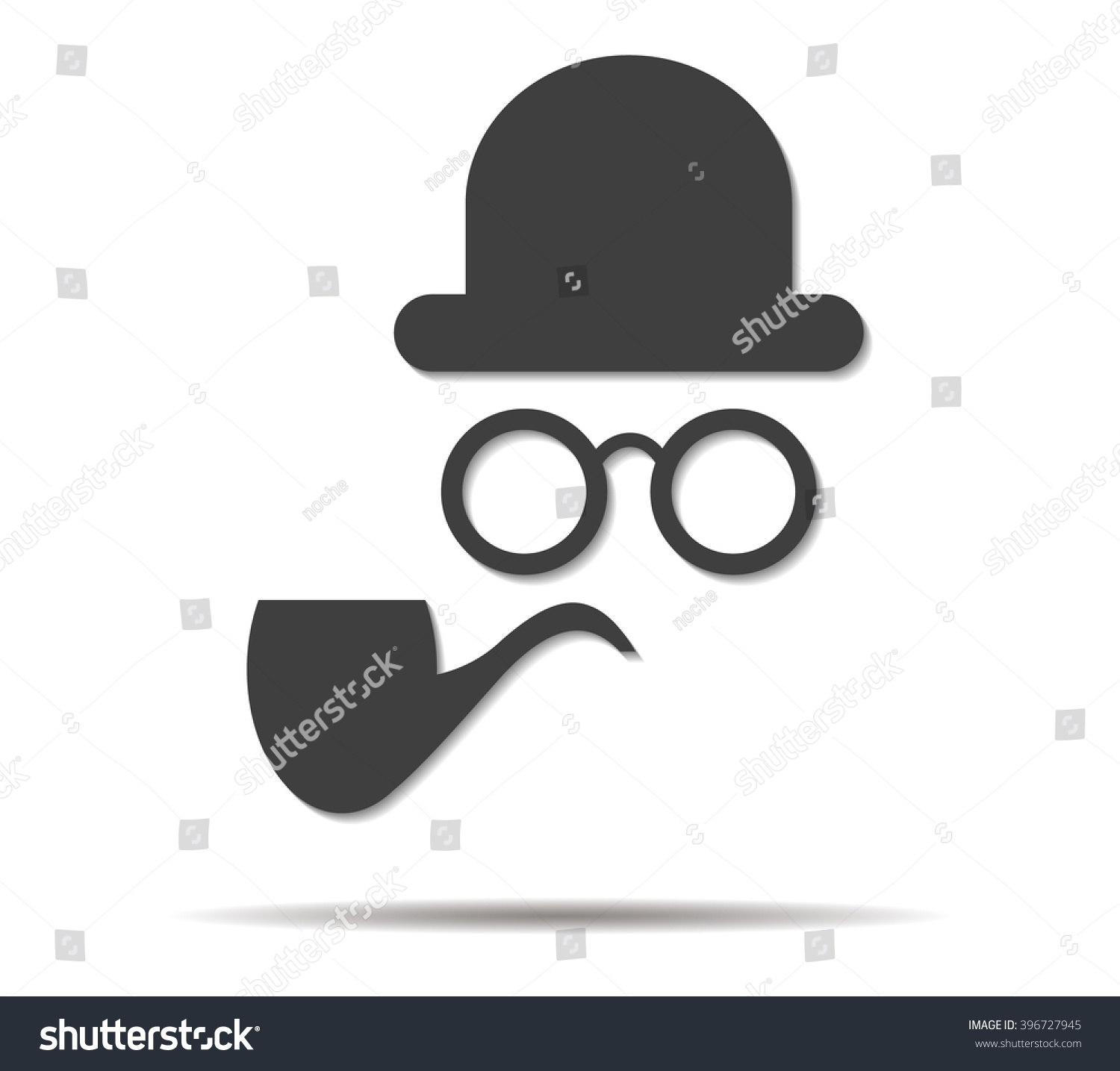 Silhouette Detective Double Shadow Icon Vector Stock Vector (Royalty ...