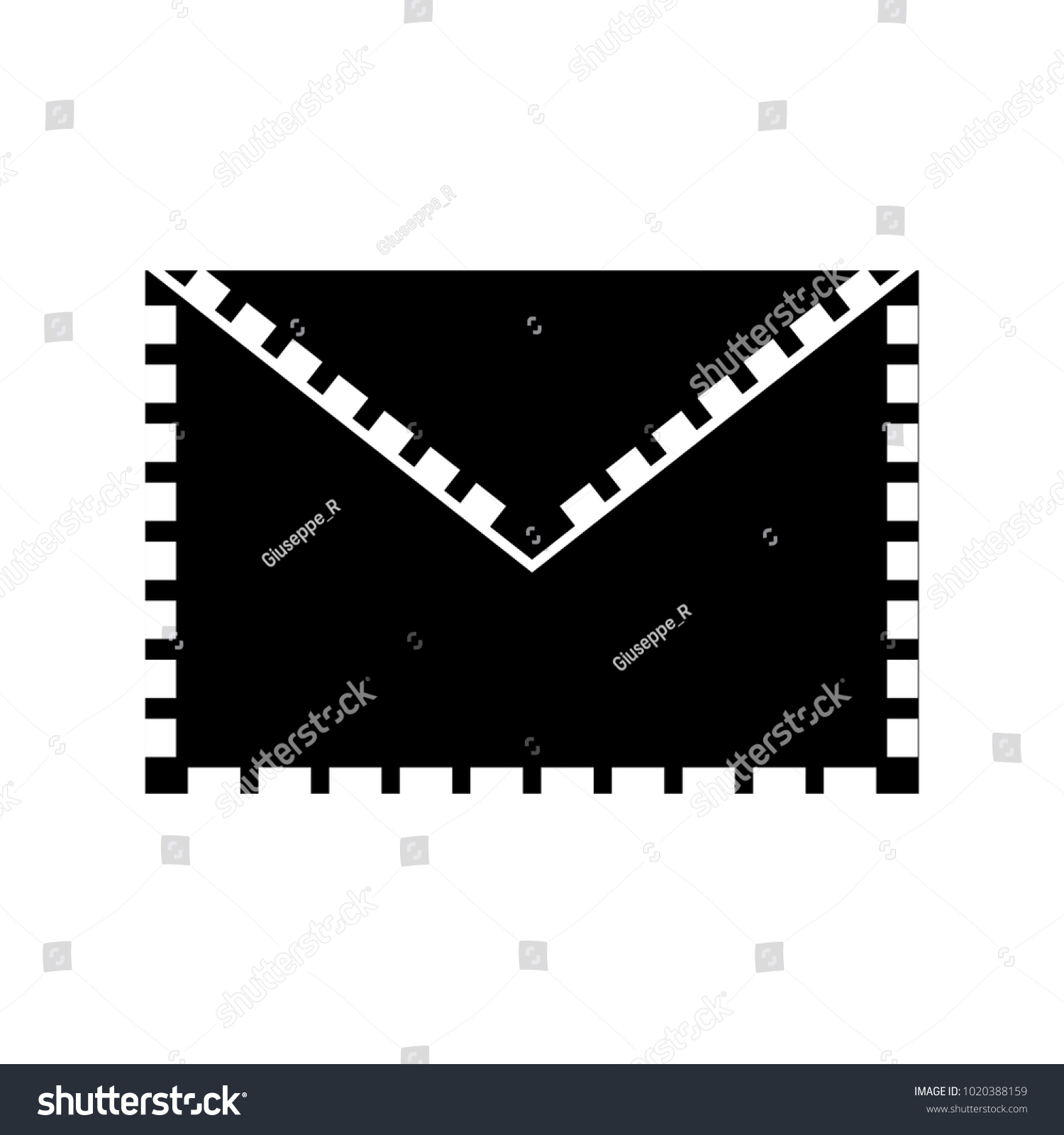 Silhouette Email Letter Text Message Style Stock Vector (Royalty Free ...