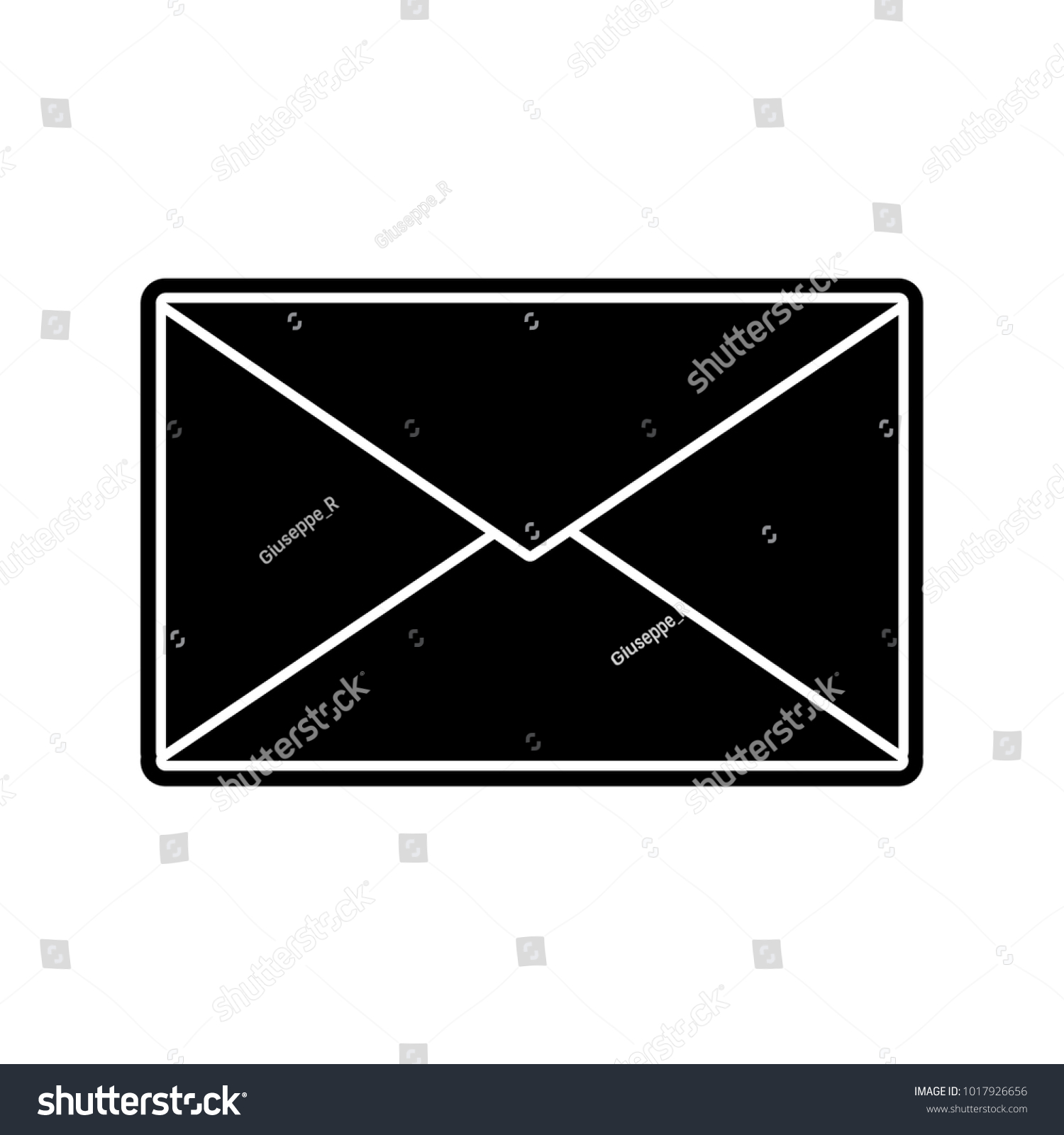 Silhouette Email Text Letter Message Symbol: vector de stock (libre de ...