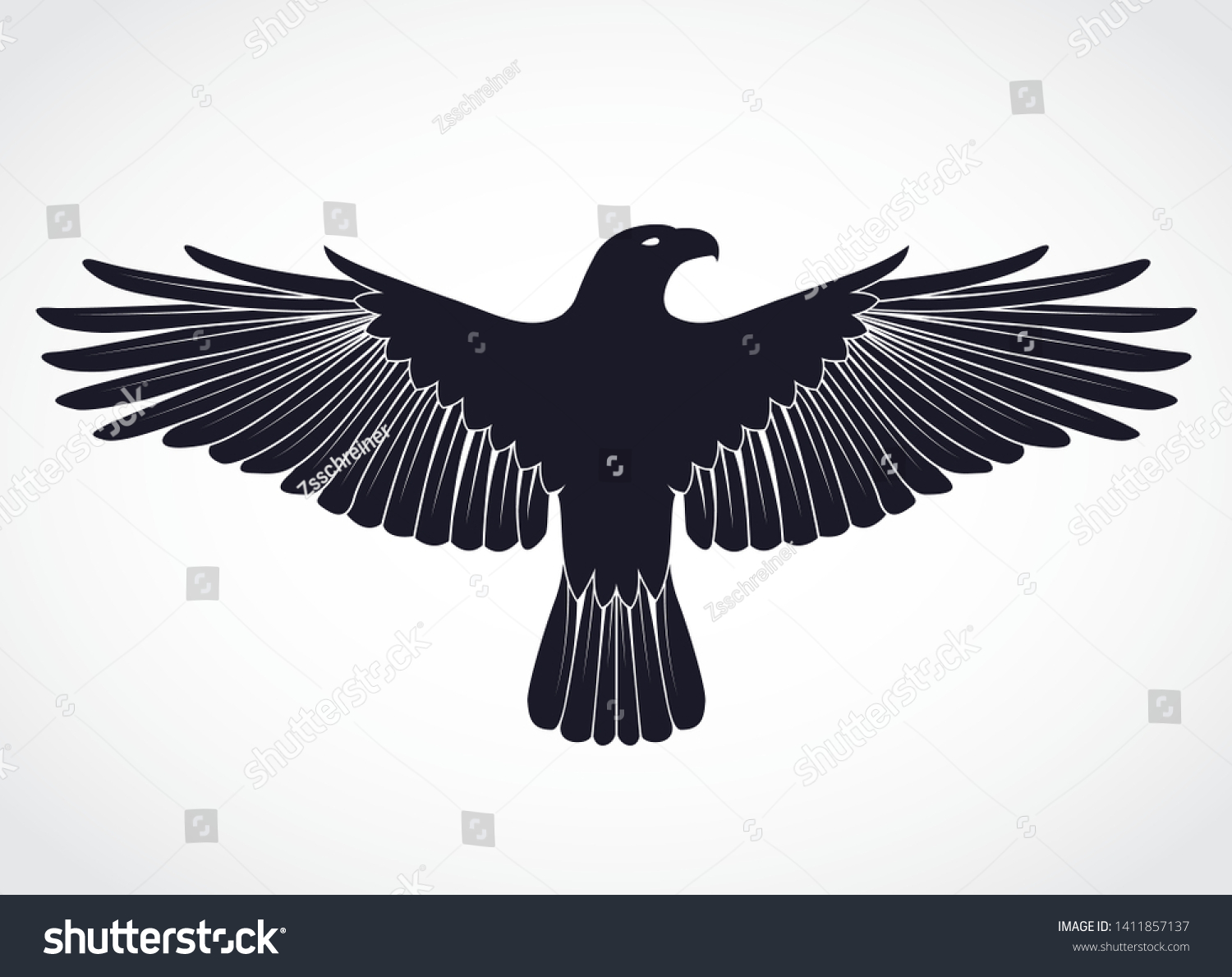 Silhouette Eagle Bird Shape Symbol: vetor stock (livre de direitos ...