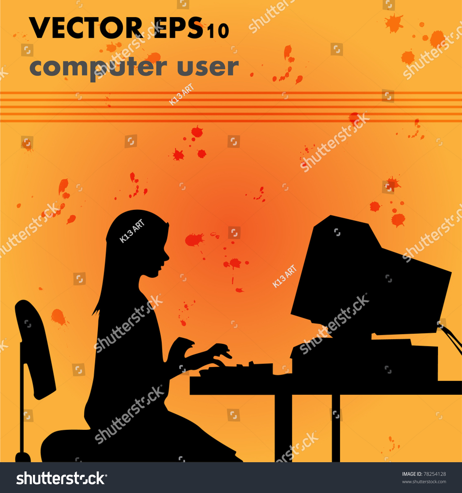 Silhouette Girl Computer Vector: เวกเตอร์สต็อก (ปลอดค่าลิขสิทธิ์ ...