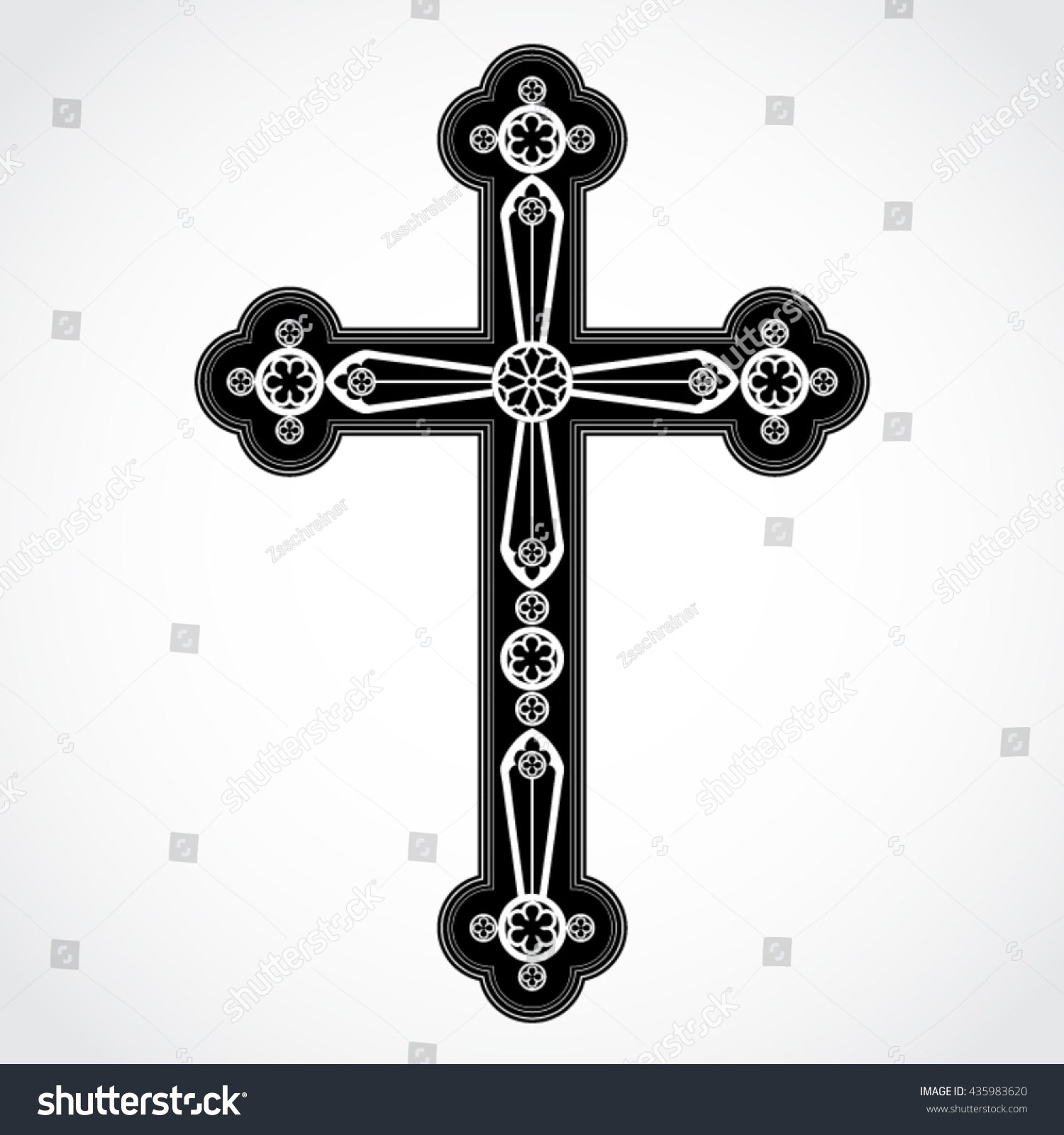 Silhouette Gothic Cross Vector Illustration: เวกเตอร์สต็อก (ปลอดค่า ...