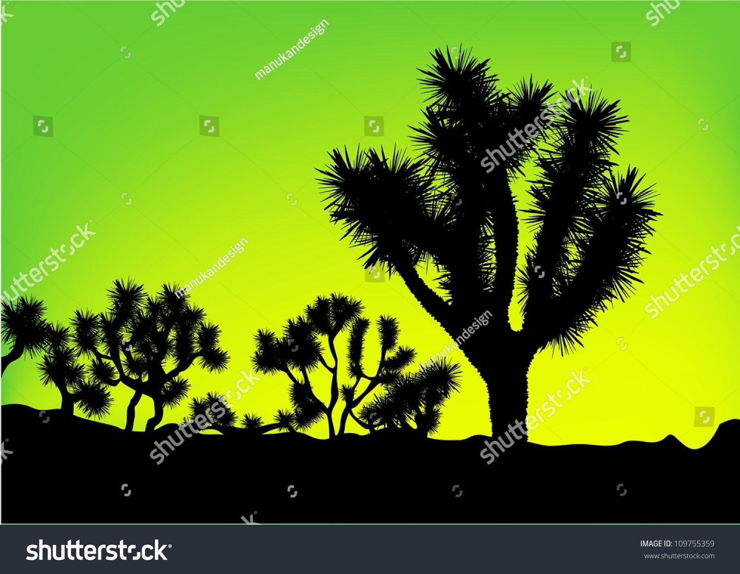 Silhouette Green Tree Stock Vector (Royalty Free) 109755359 | Shutterstock