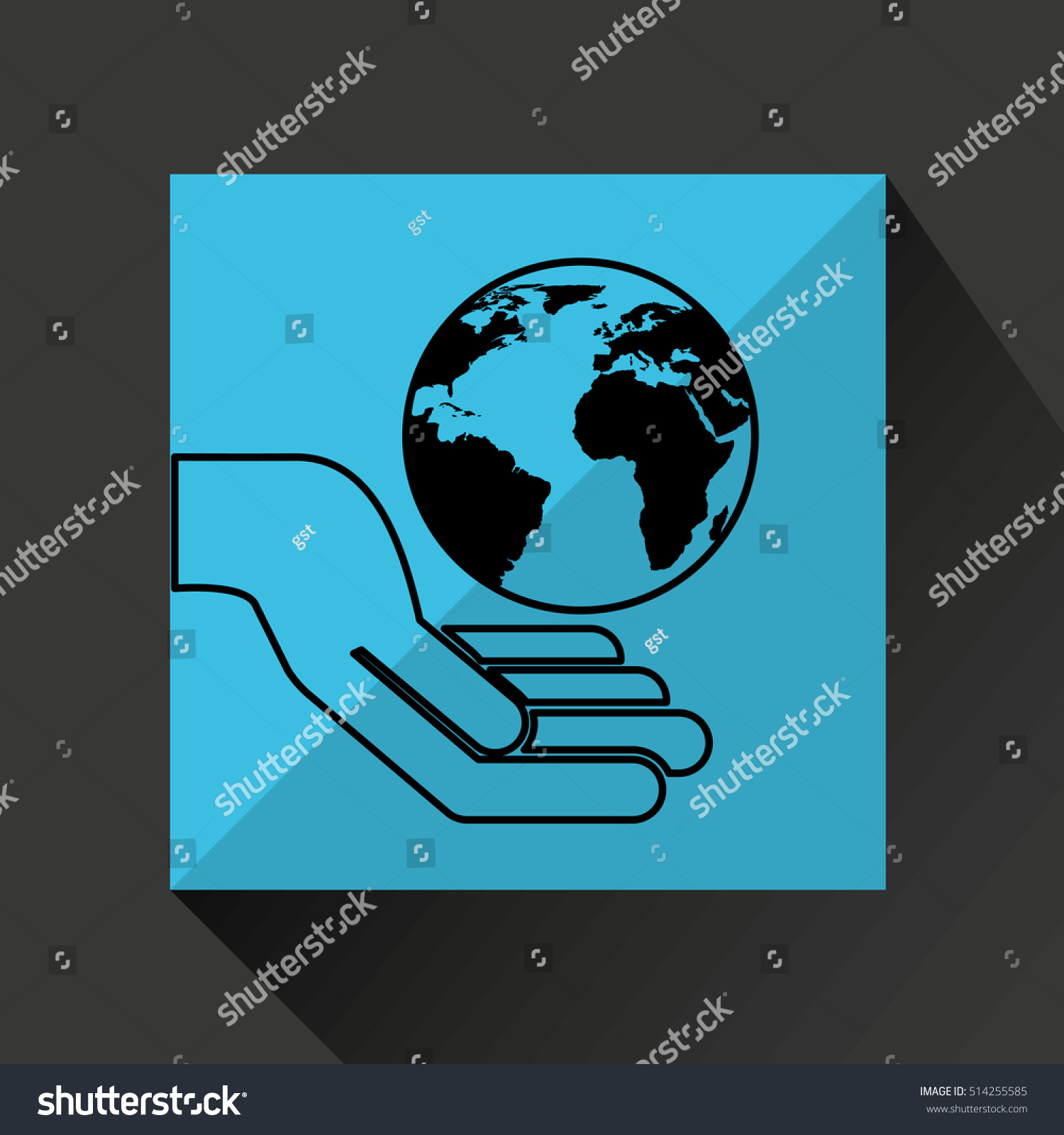 Silhouette Hands Environmentally Friendly Globe Vector Stock Vector ...