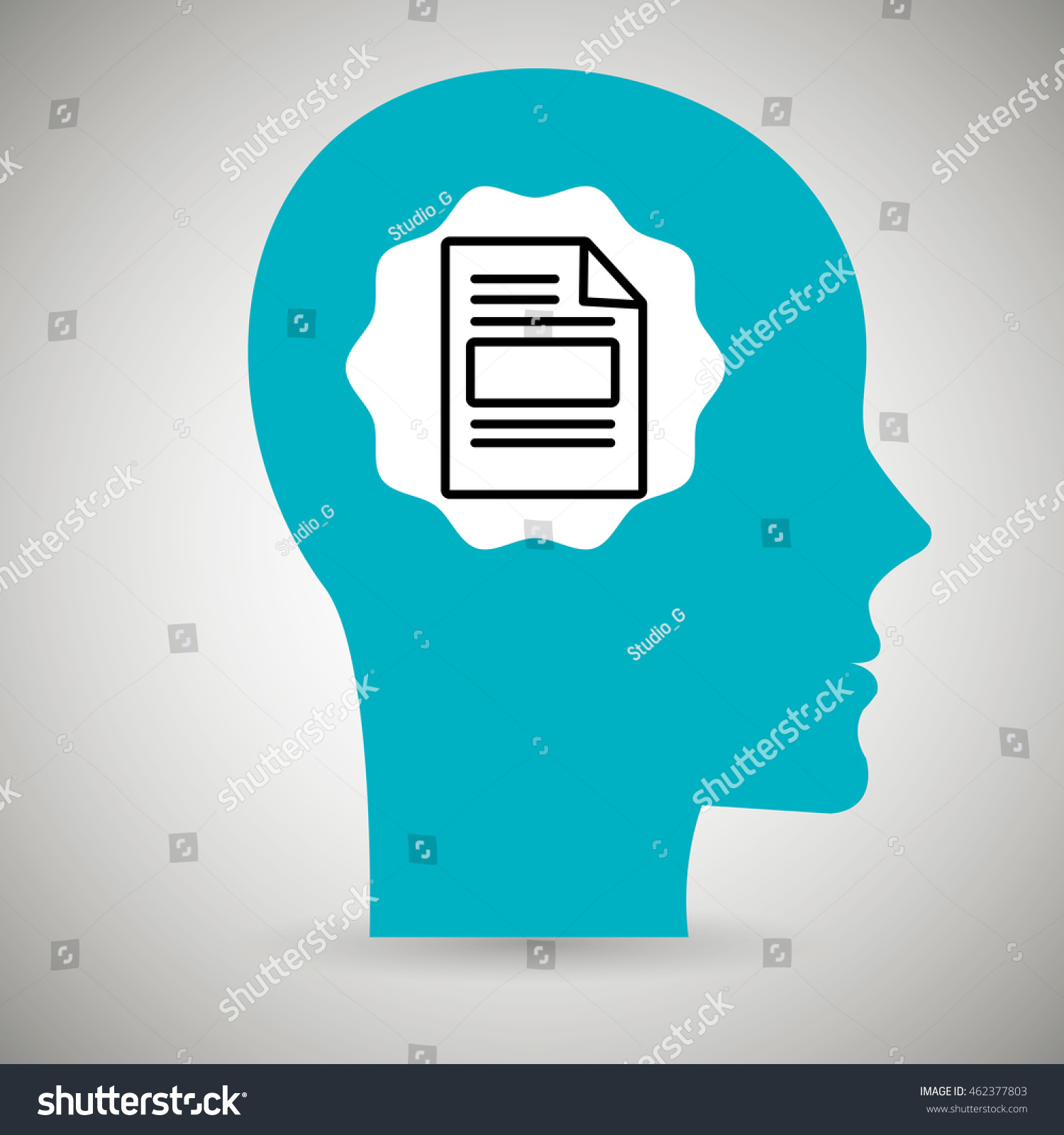 Silhouette Head Paper Note Vector Illustration Stock Vector (Royalty ...