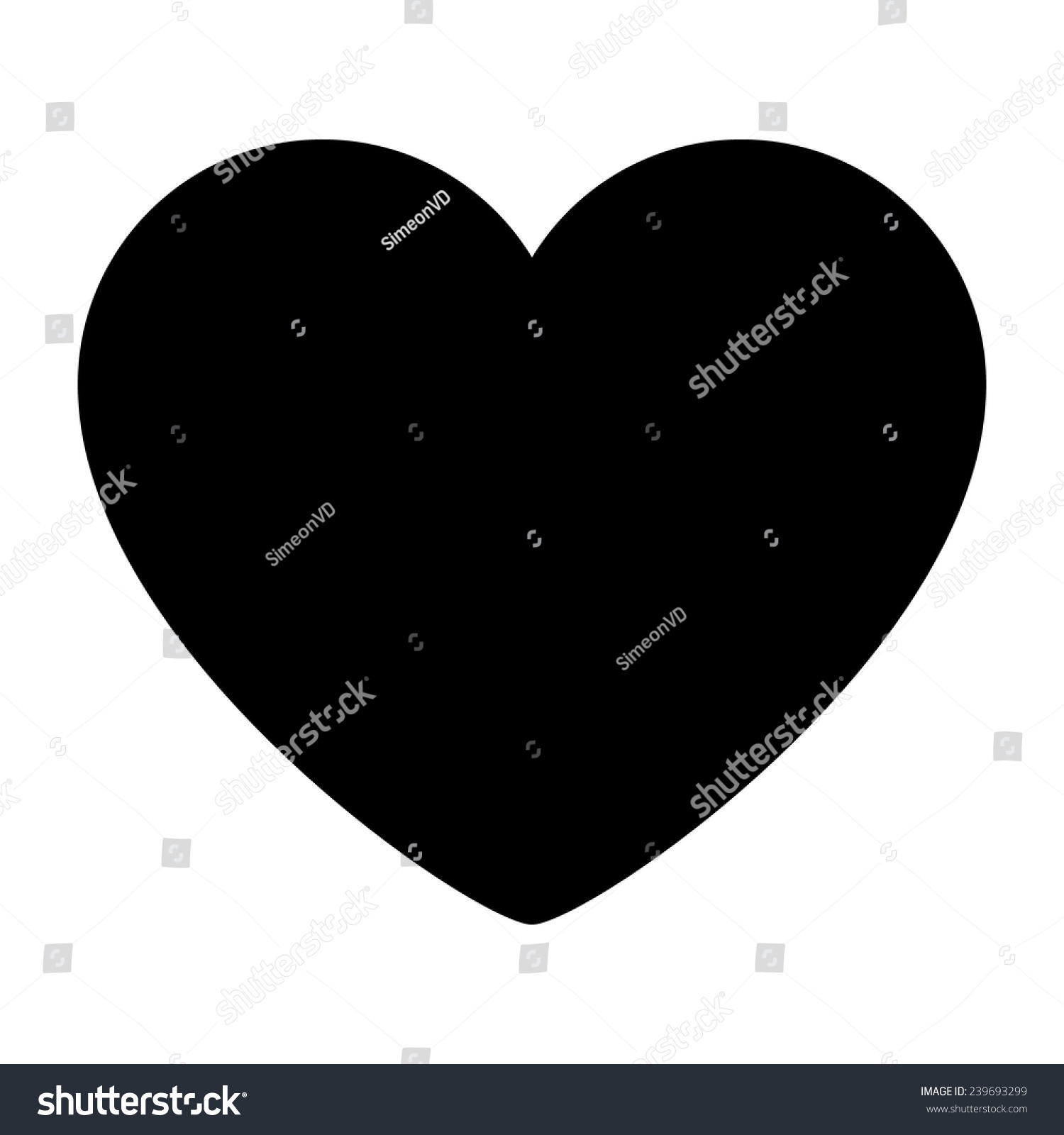Silhouette Heart Isolated Editable Vector Illustration Stock Vector ...