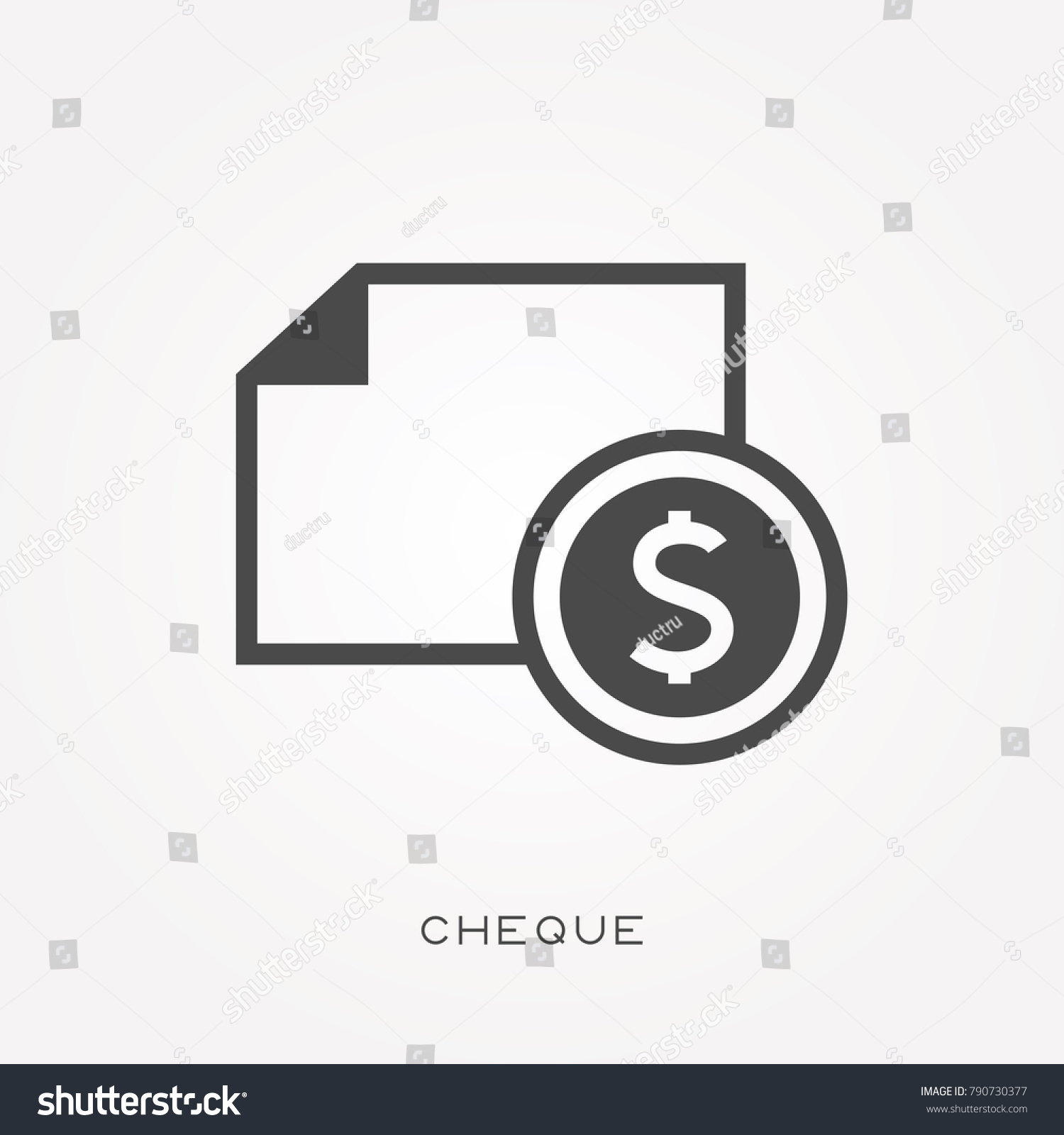 Silhouette Icon Cheque Stock Vector (Royalty Free) 790730377 | Shutterstock