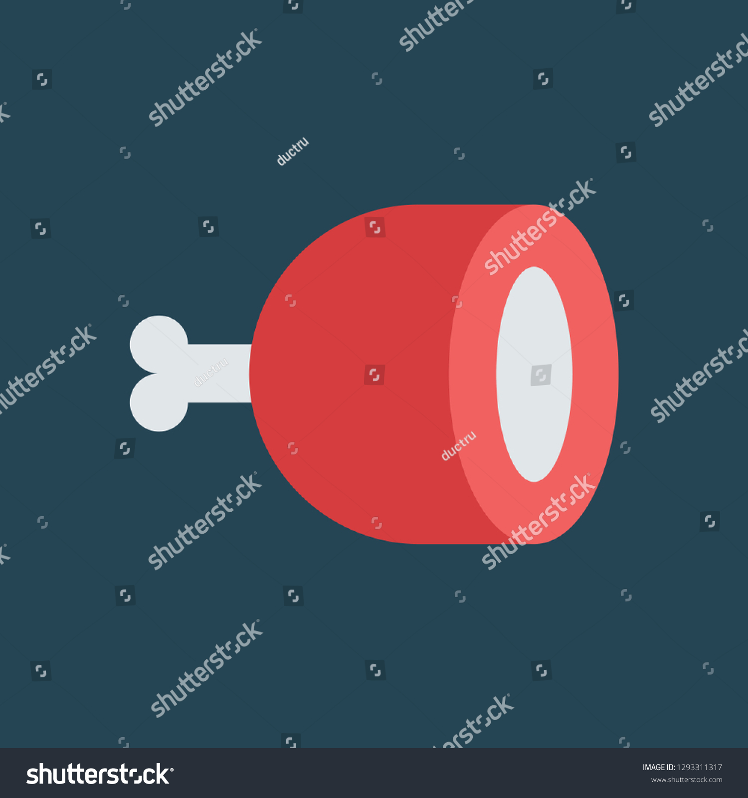 Silhouette Icon Ham Stock Vector (Royalty Free) 1293311317
