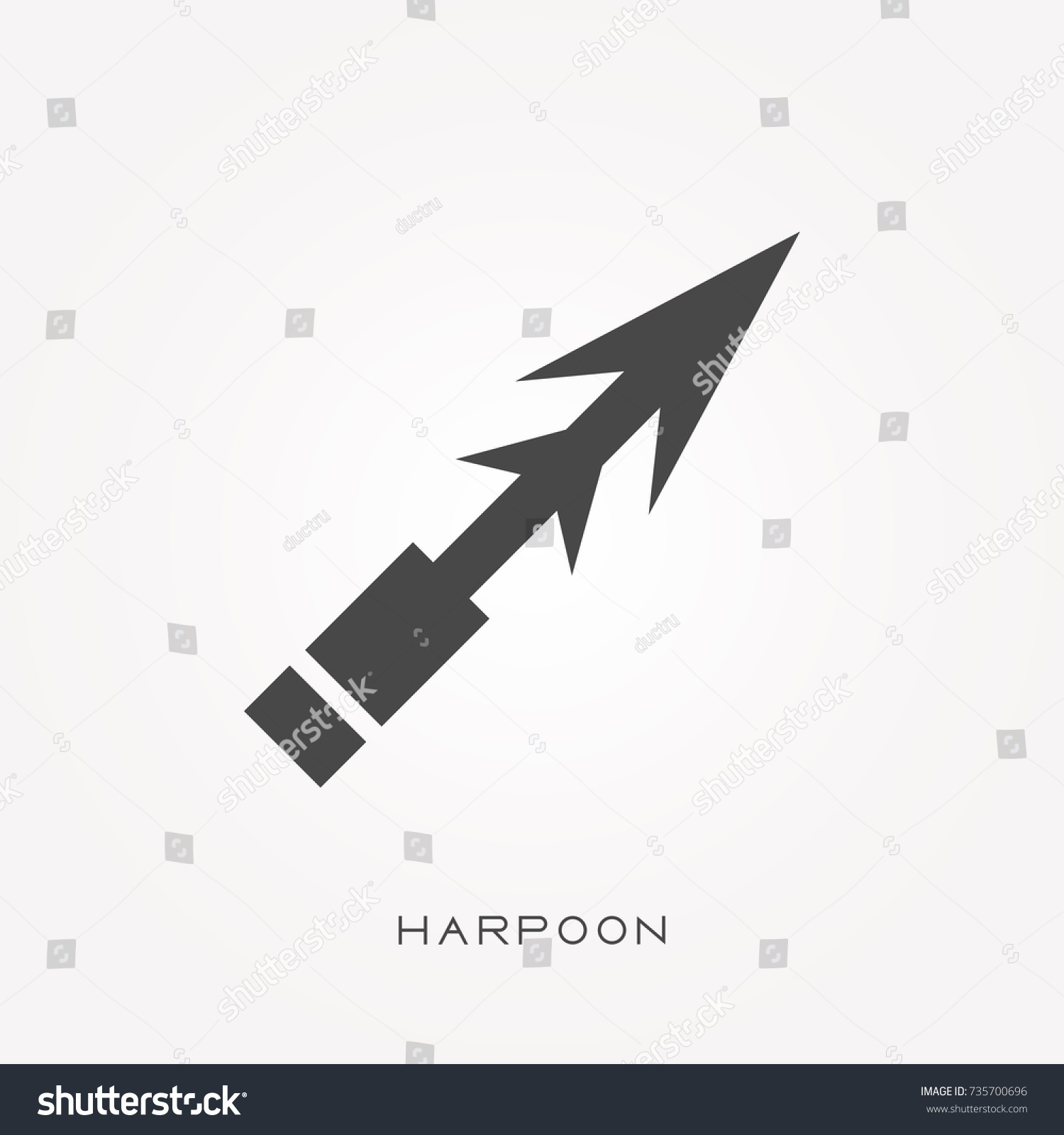 Silhouette Icon Harpoon Stock Vector (Royalty Free) 735700696