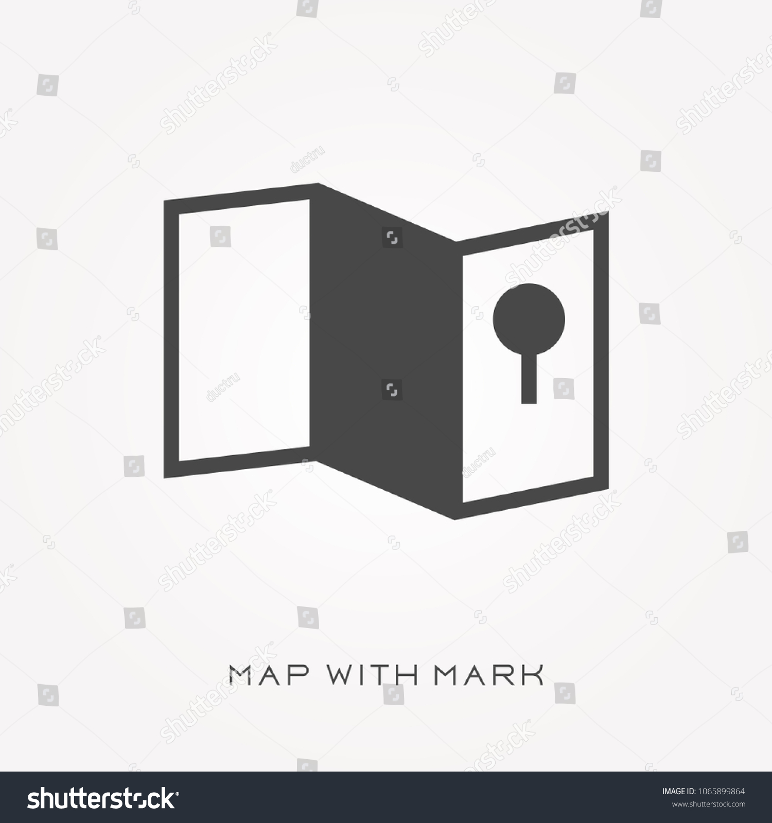Silhouette Icon Map Mark Stock Vector (Royalty Free) 1065899864