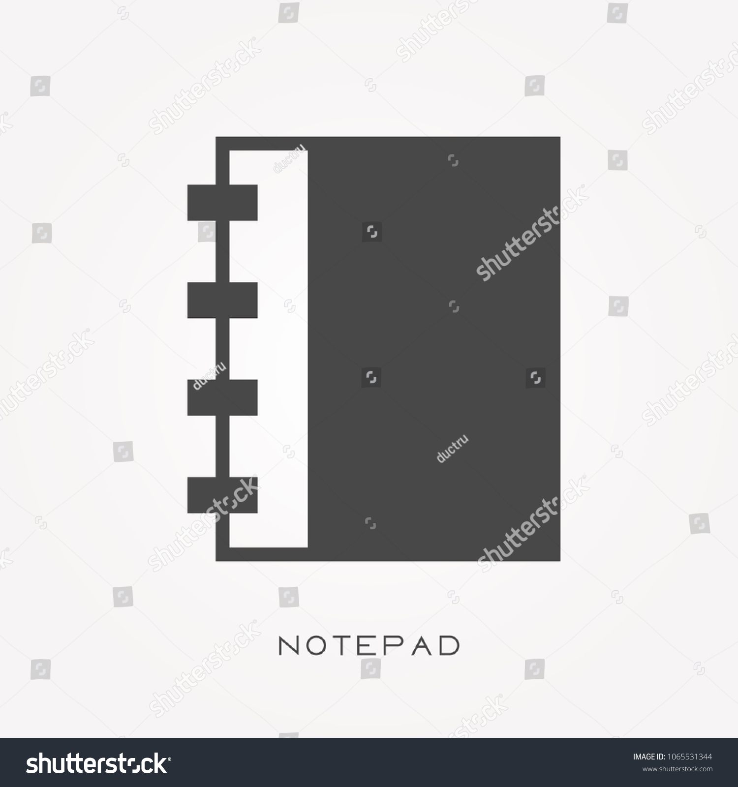 Silhouette Icon Notepad Stock Vector (Royalty Free) 1065531344