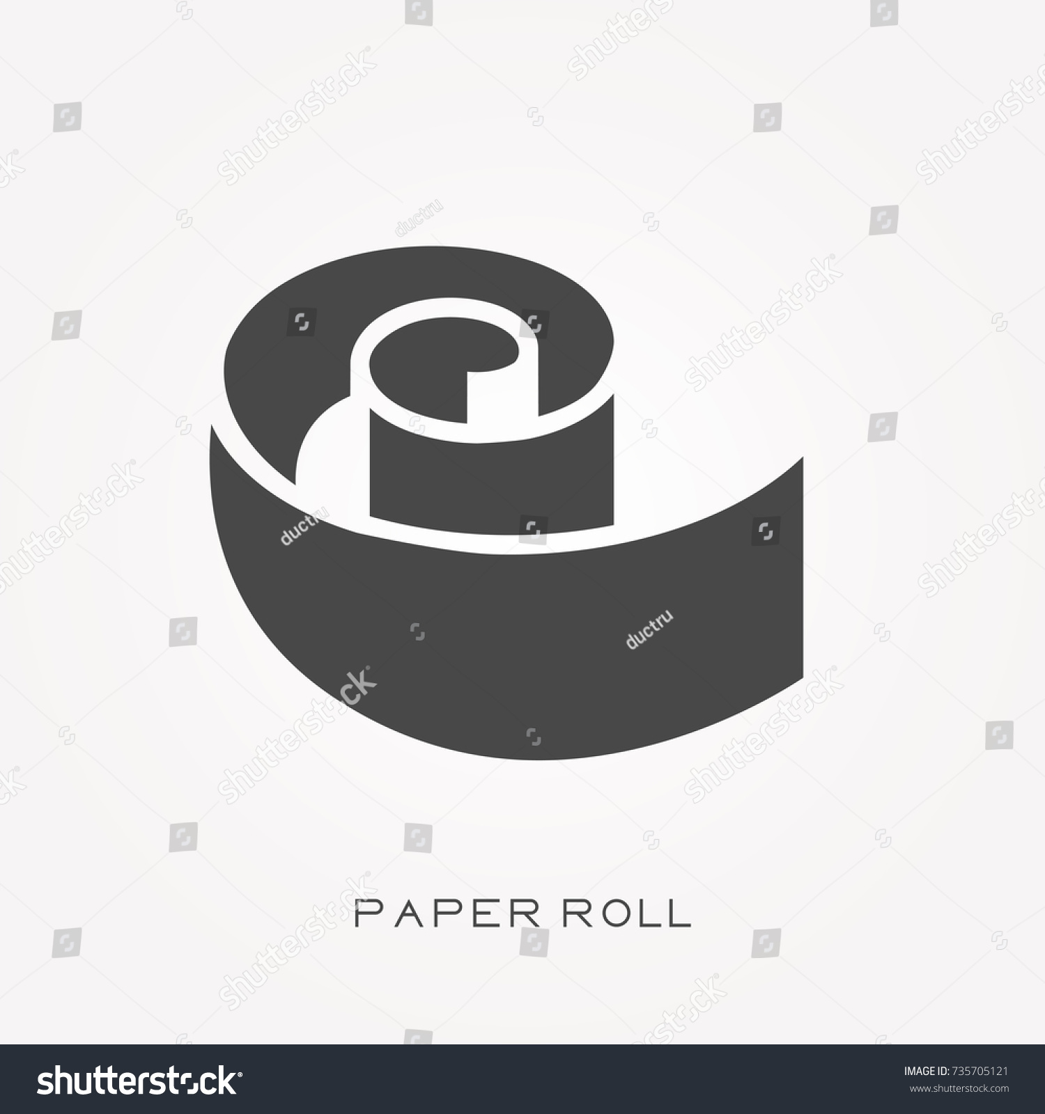 Silhouette Icon Paper Roll Stock Vector (Royalty Free) 735705121 ...