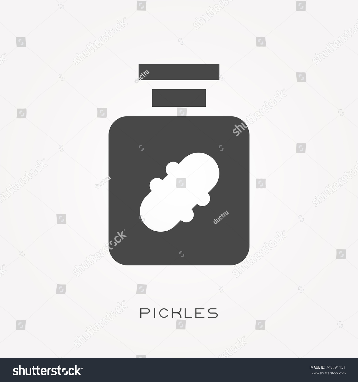 Silhouette Icon Pickles Stock Vector (Royalty Free) 748791151 ...
