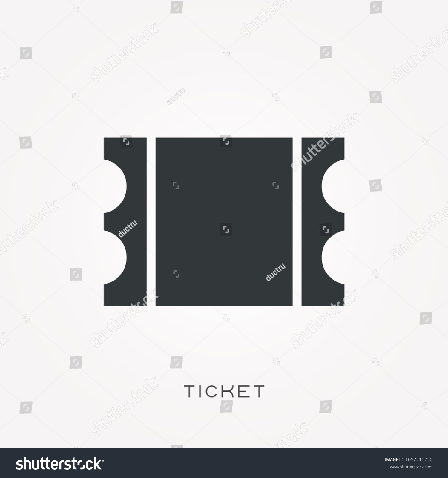 Silhouette Icon Ticket Stock Vector (Royalty Free) 1052210750 ...