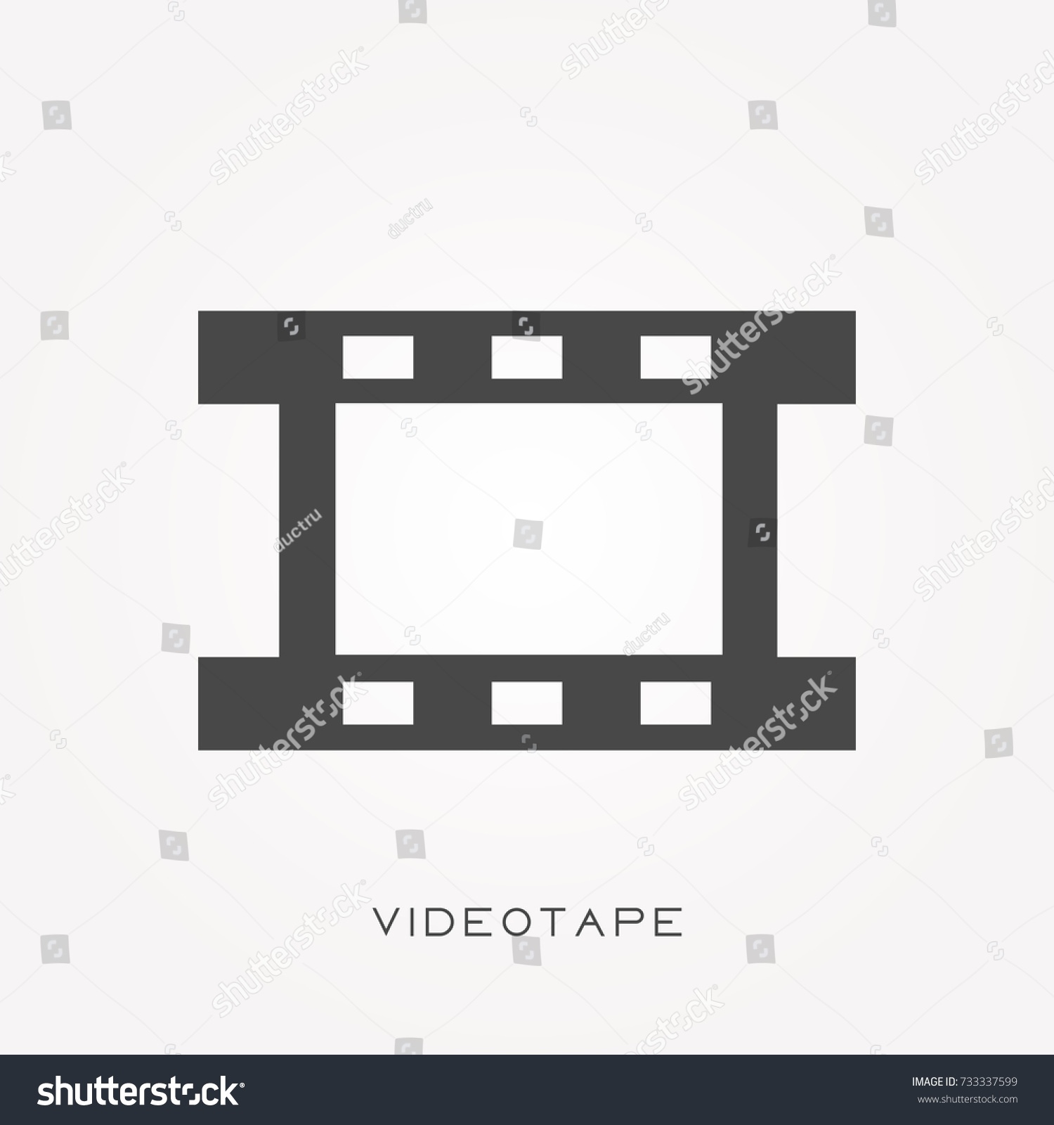 Silhouette Icon Videotape Stock Vector (Royalty Free) 733337599