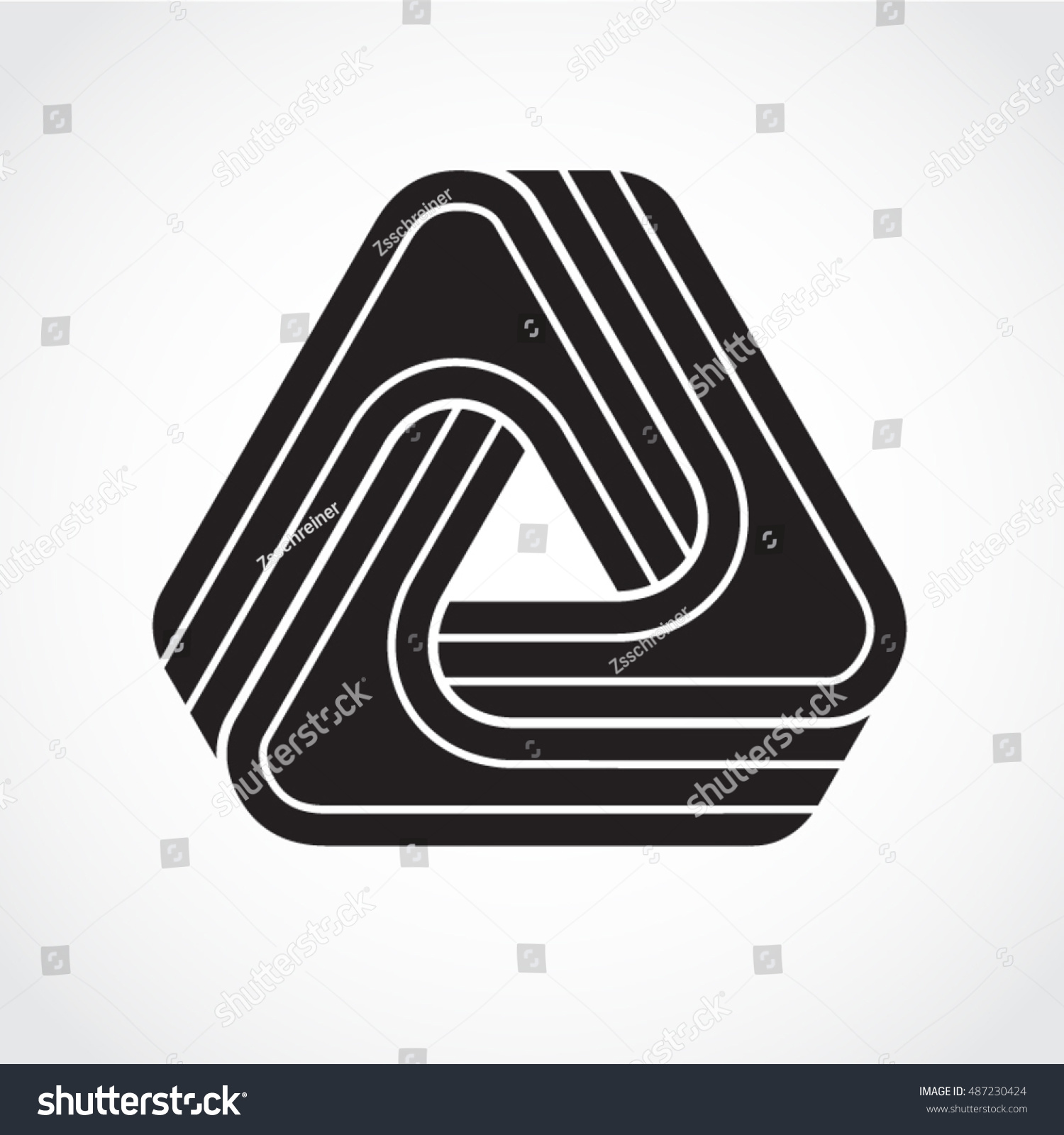 Silhouette Infinity Triangle Shape Modern Symbol Stock Vector (Royalty ...