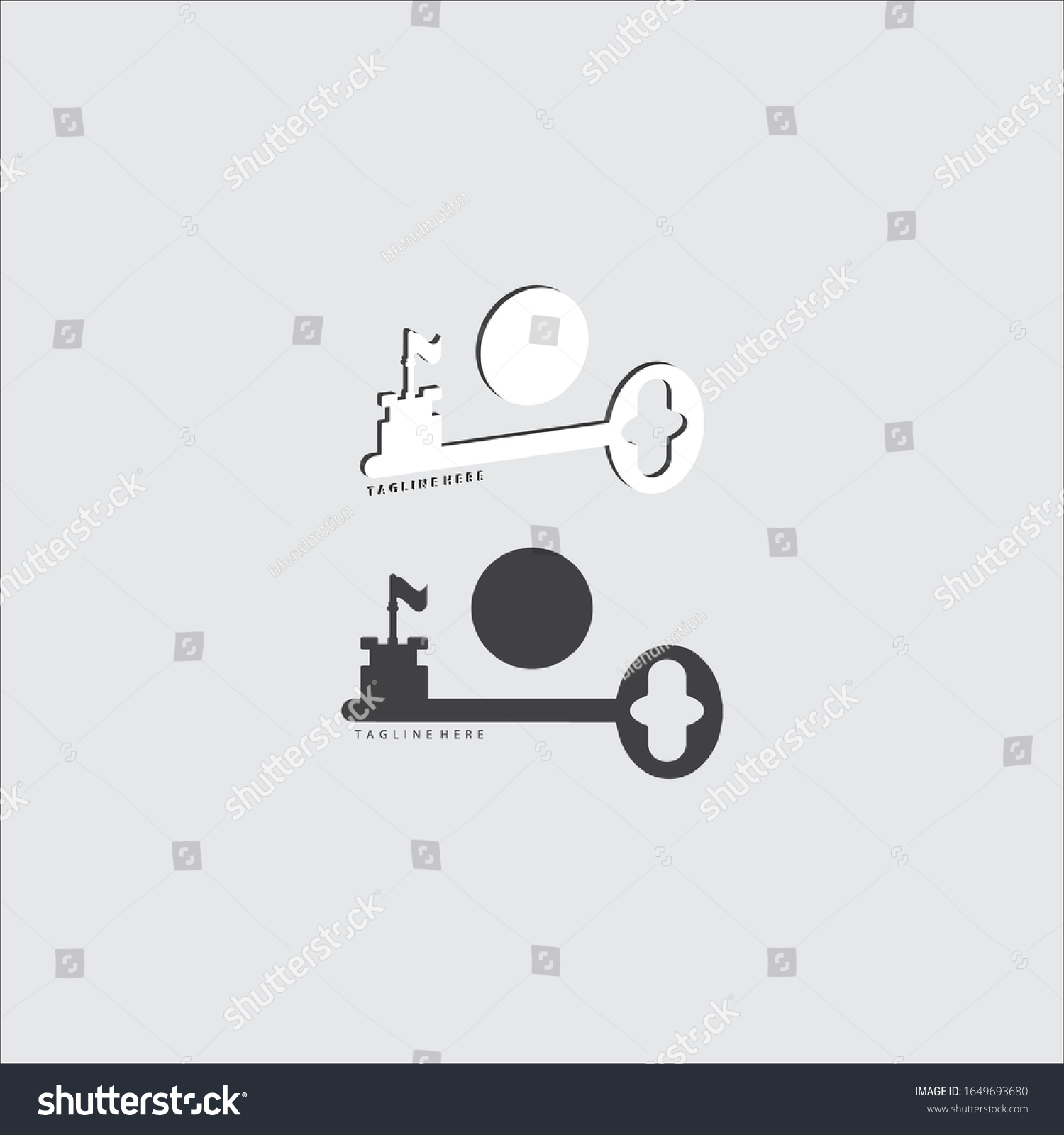 Silhouette Key Castle Shape Vector Illustration Stock Vector (Royalty ...