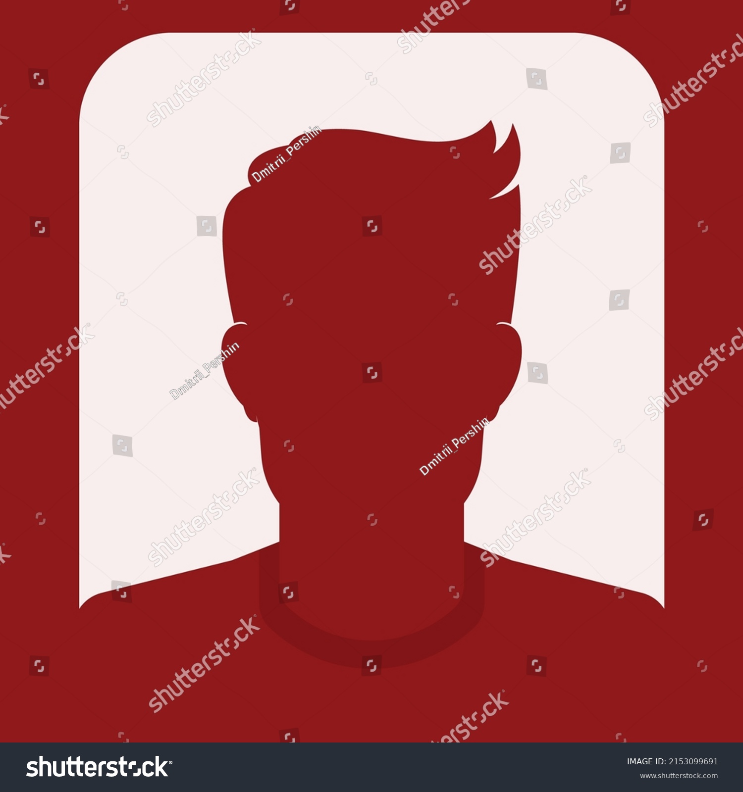 Silhouette Man Red Rectangle Stock Vector (Royalty Free) 2153099691 ...