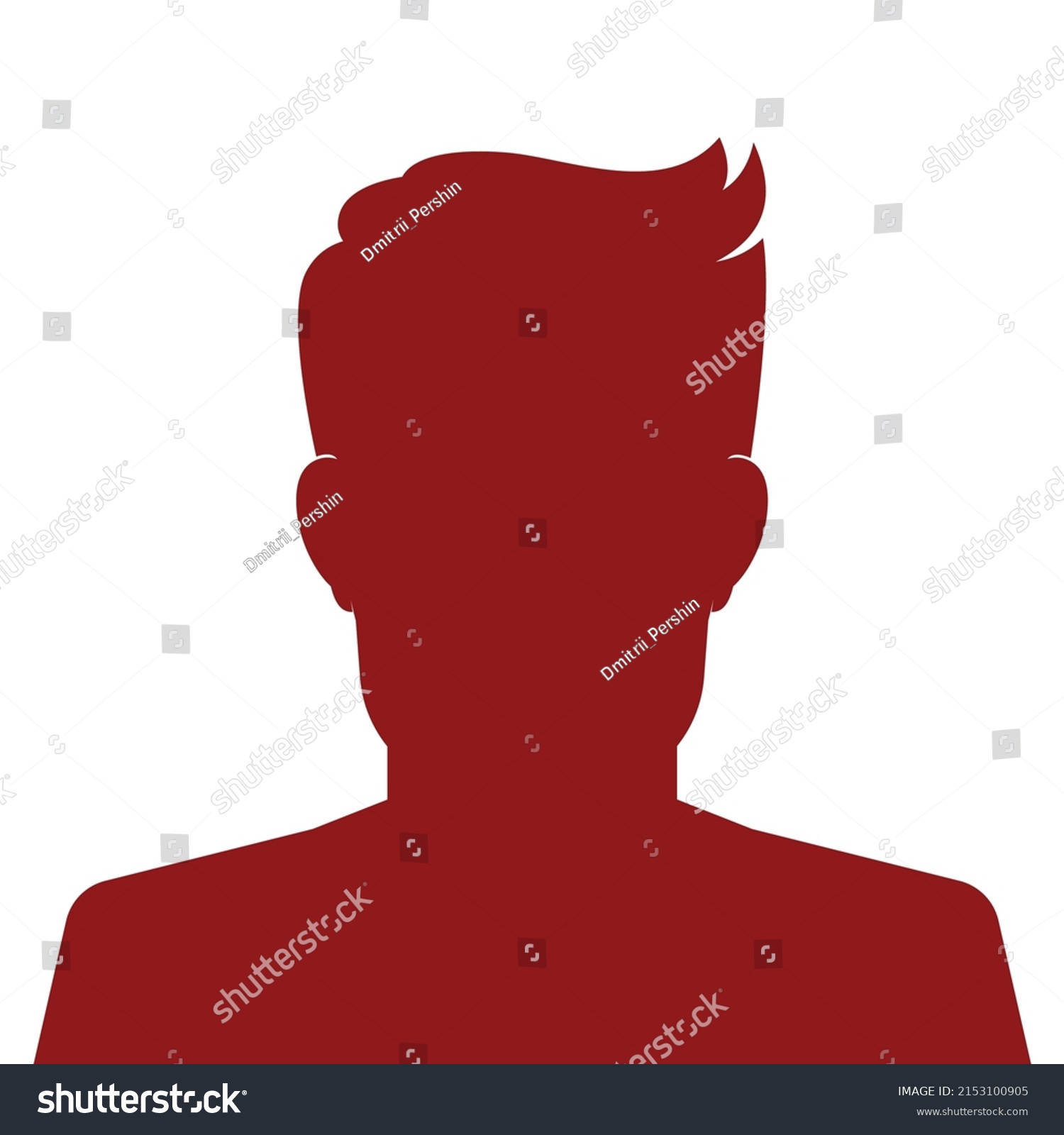 Silhouette Man Red Rectangle Stock Vector (Royalty Free) 2153100905 ...